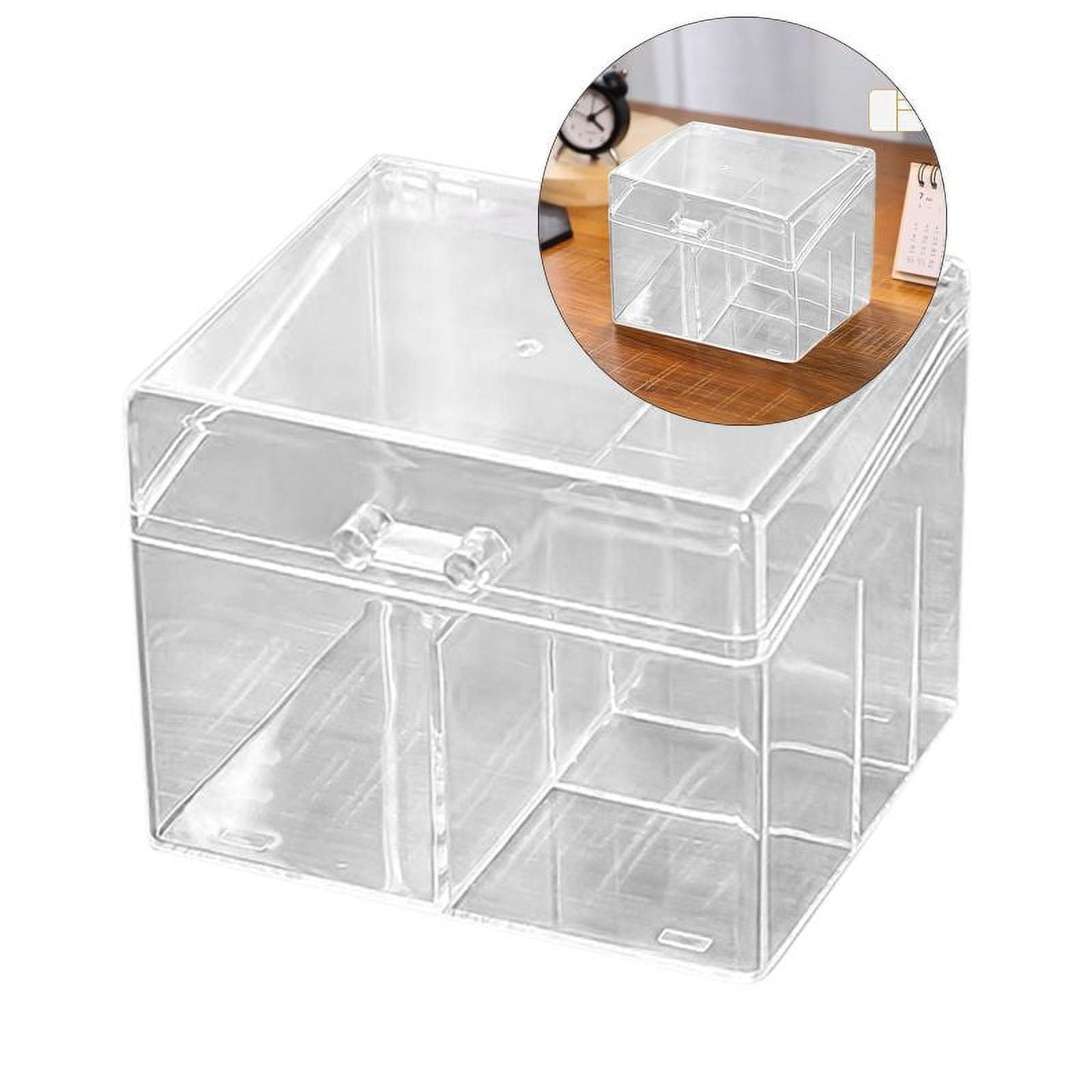 Yoloke Mini Desk Organizer, Plastic Desktop Storage Drawers Box Clear ...