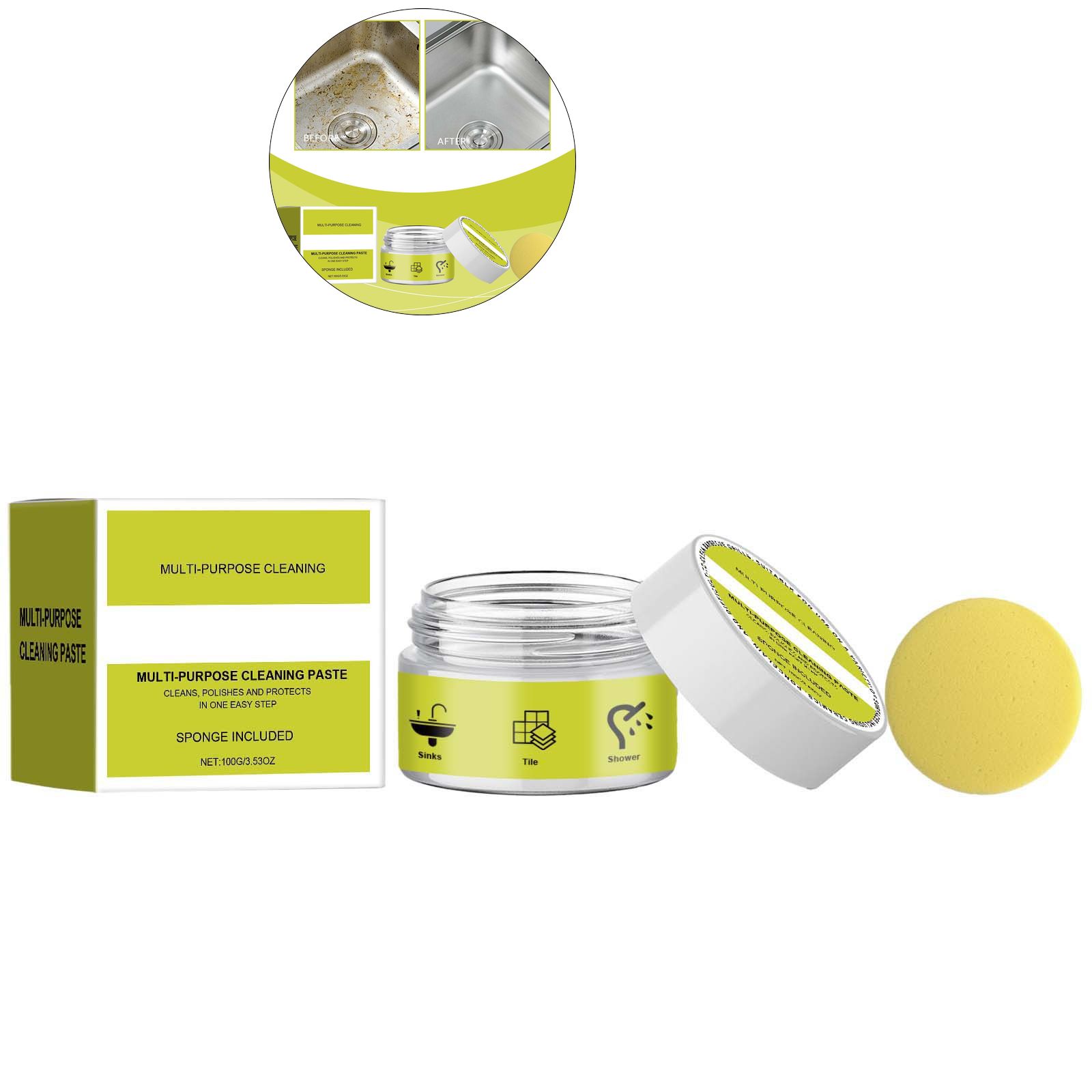 Yoloke Multi Purpose Cleaning Paste with Sponge, Multi Purpose Cleaning ...