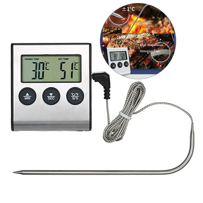 Yoloke Oven Thermometer, Kitchen Sugar Baked Food Thermometer Timer ...