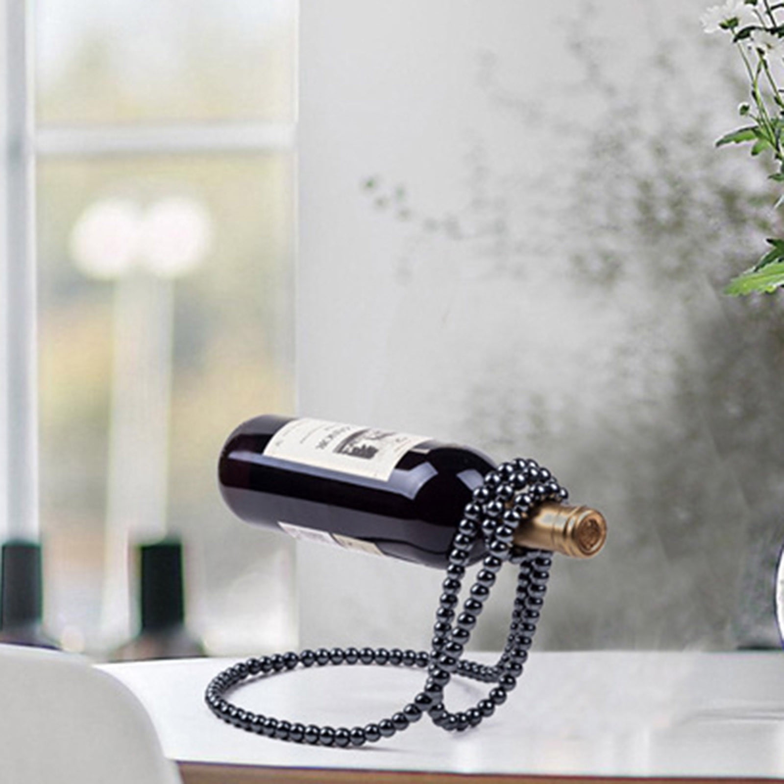Yoloke Pearl Necklace Inspired Wine Bottle Holder - Metal Chain Wine ...