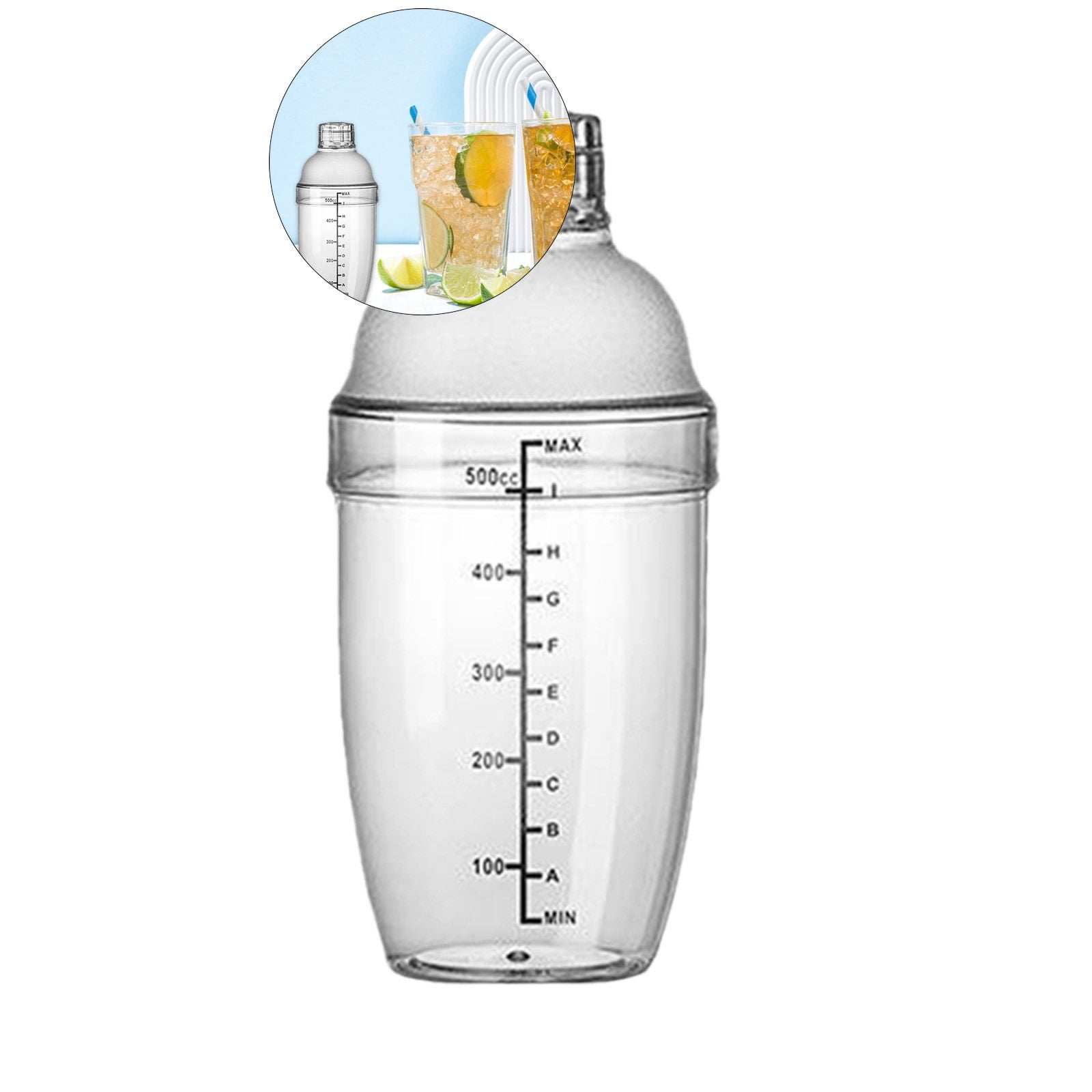 Yoloke Plastic Cocktail Shaker, Hand Drink Mixer, Boba Tea Shaker Cup ...
