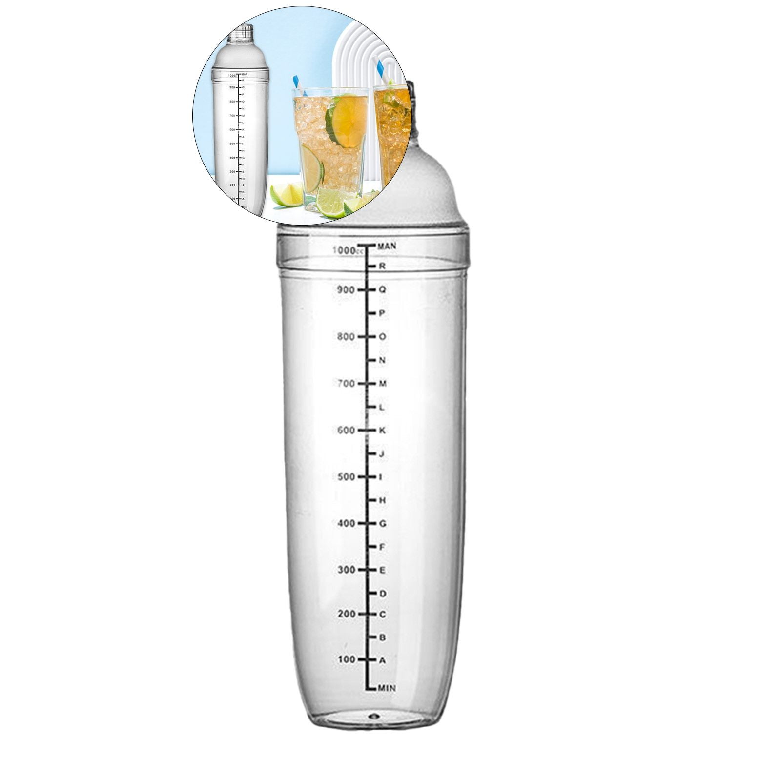 Yoloke Plastic Cocktail Shaker, Hand Drink Mixer, Boba Tea Shaker Cup ...