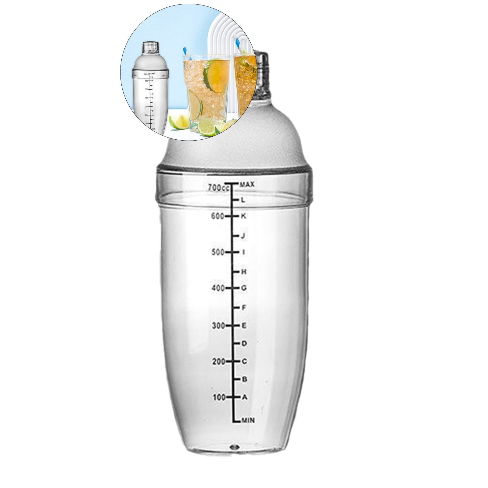 Yoloke Plastic Cocktail Shaker, Hand Drink Mixer, Boba Tea Shaker Cup ...