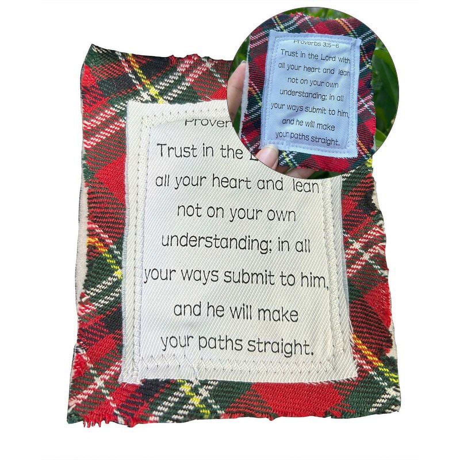 Yoloke Prayer Quilt with Cross Inside - Pocket Prayer Mini Scripture ...