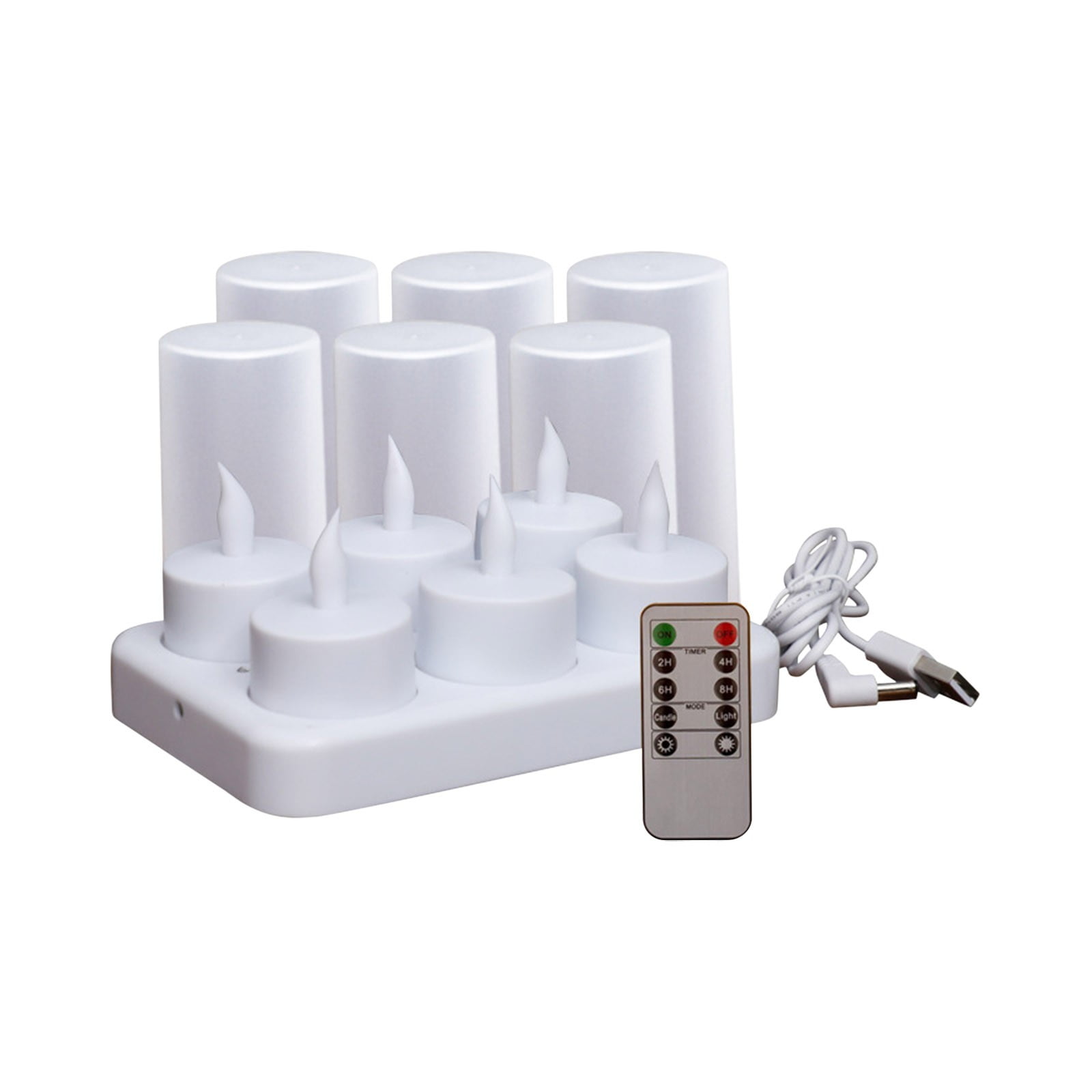 Yoloke Rechargeable LED Tea Lights with Remote & Timer - Realistic ...