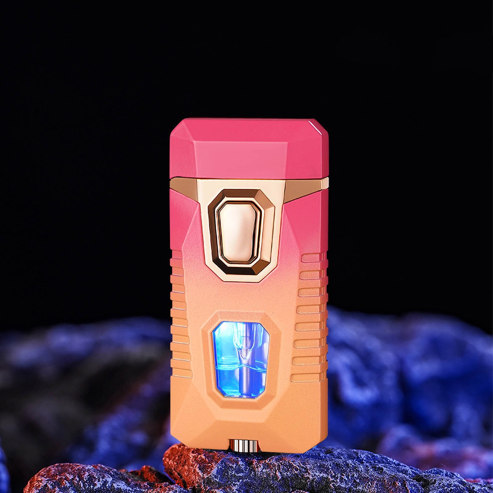 Yoloke Refillable Butane Gas Lighter with Blue Visible Compartment ...