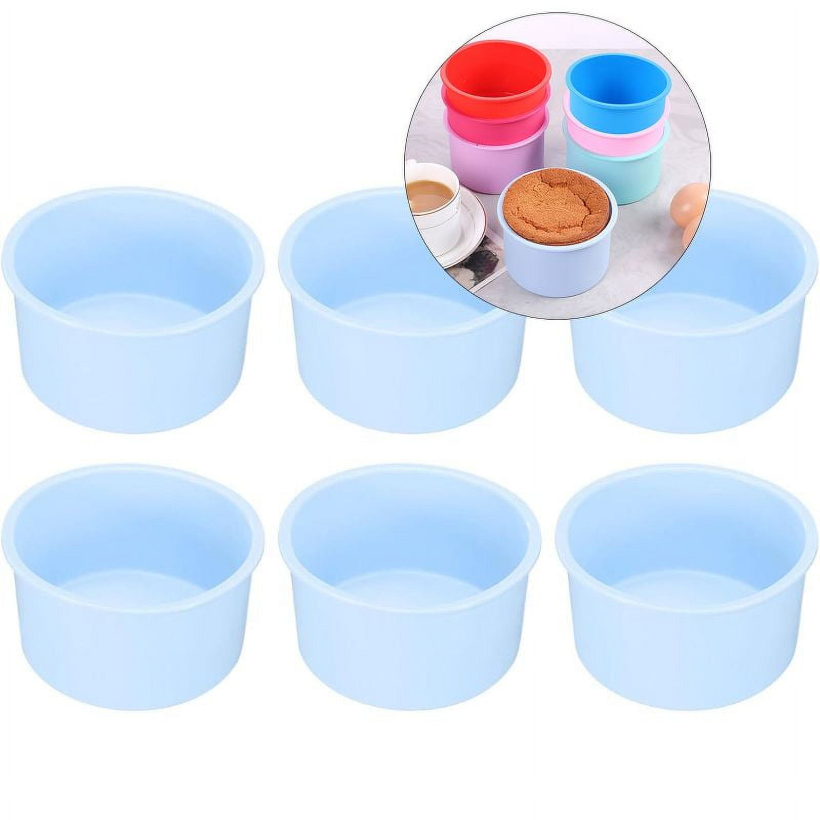 Yoloke Round Cake Pans, 6 Pcs Silicone Cake Molds for Baking, Nonstick ...