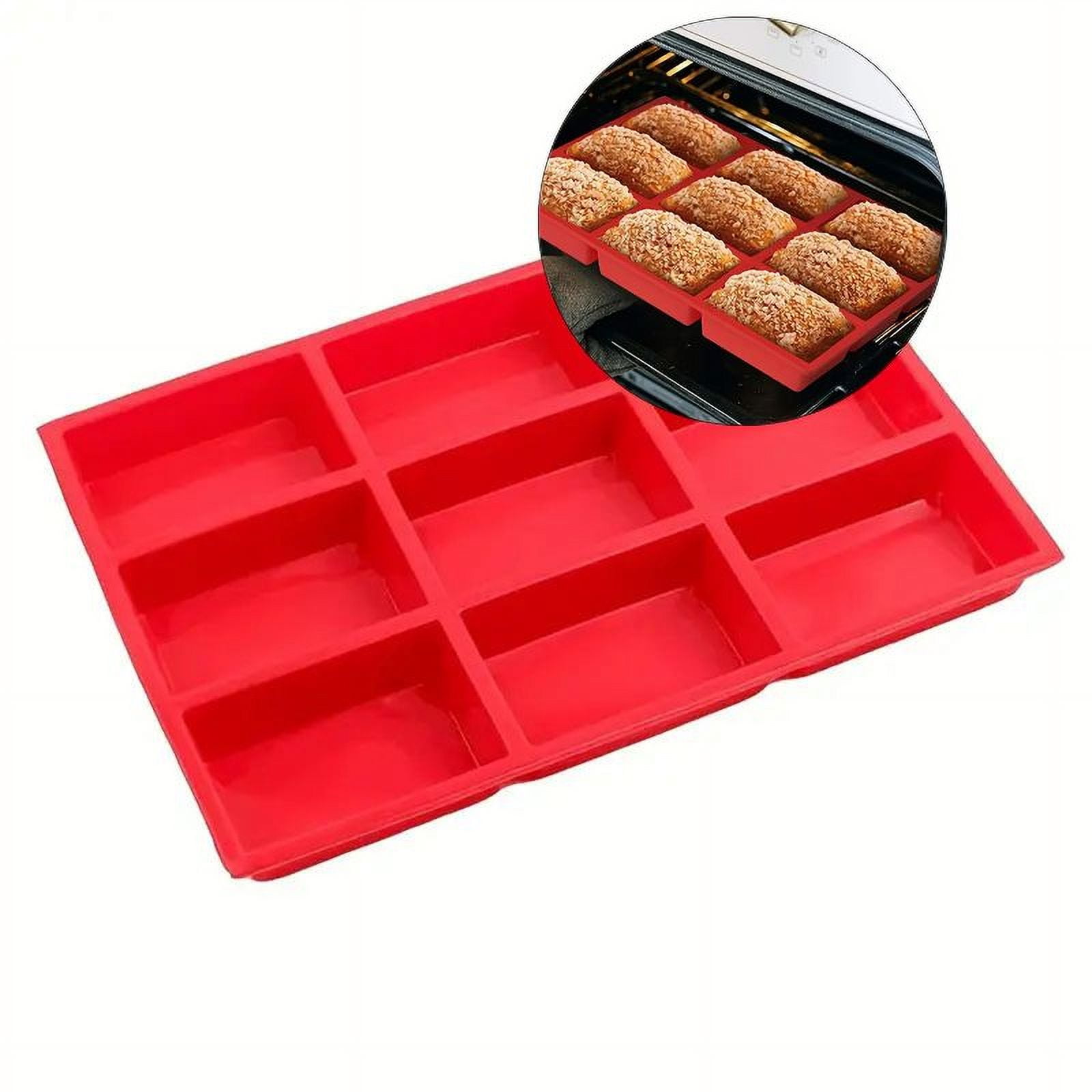 Yoloke Silicone Mini Loaf Pan, Non-Stick Mini Bread Pan, 9 Cavity ...