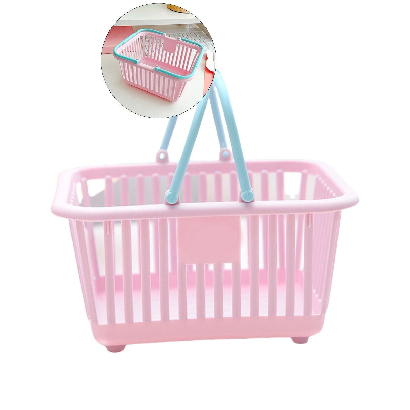 Yoloke Small Shopping Basket Mini Plastic Grocery Baskets with Handles ...