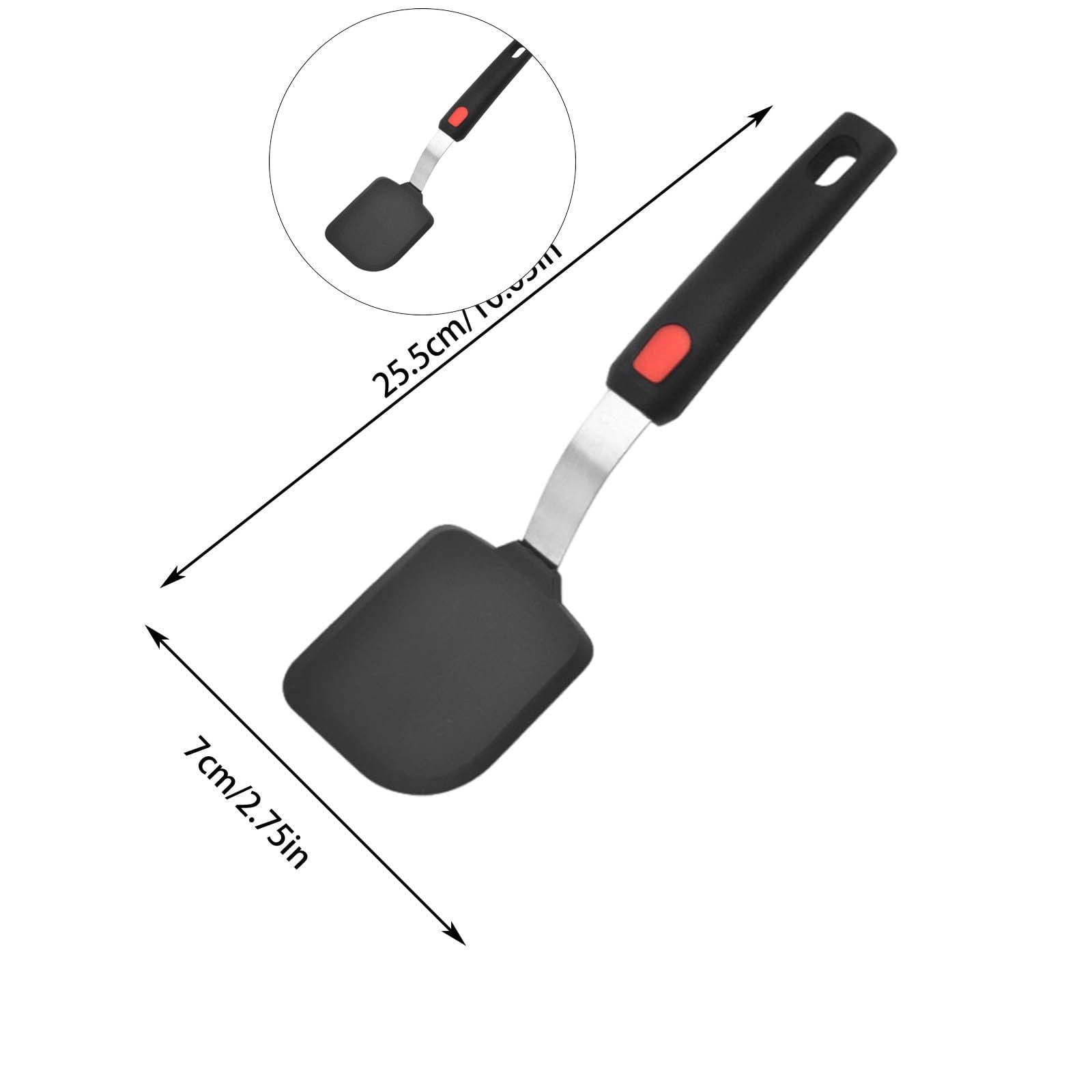 Yoloke Small Solid Spatula Stainless Steel Handle Silicone Cooking ...