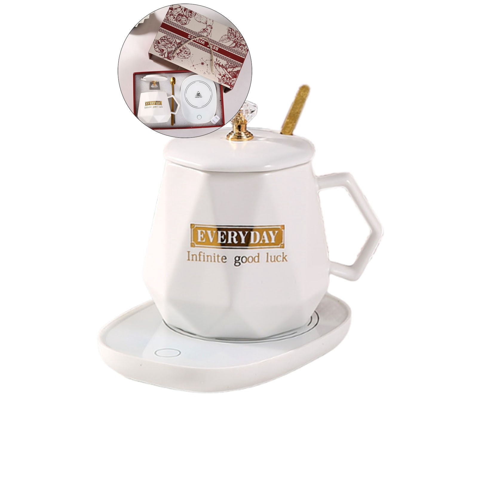 Yoloke Smart Mug - Self Heating Coffee Mug with Charging Coaster and ...