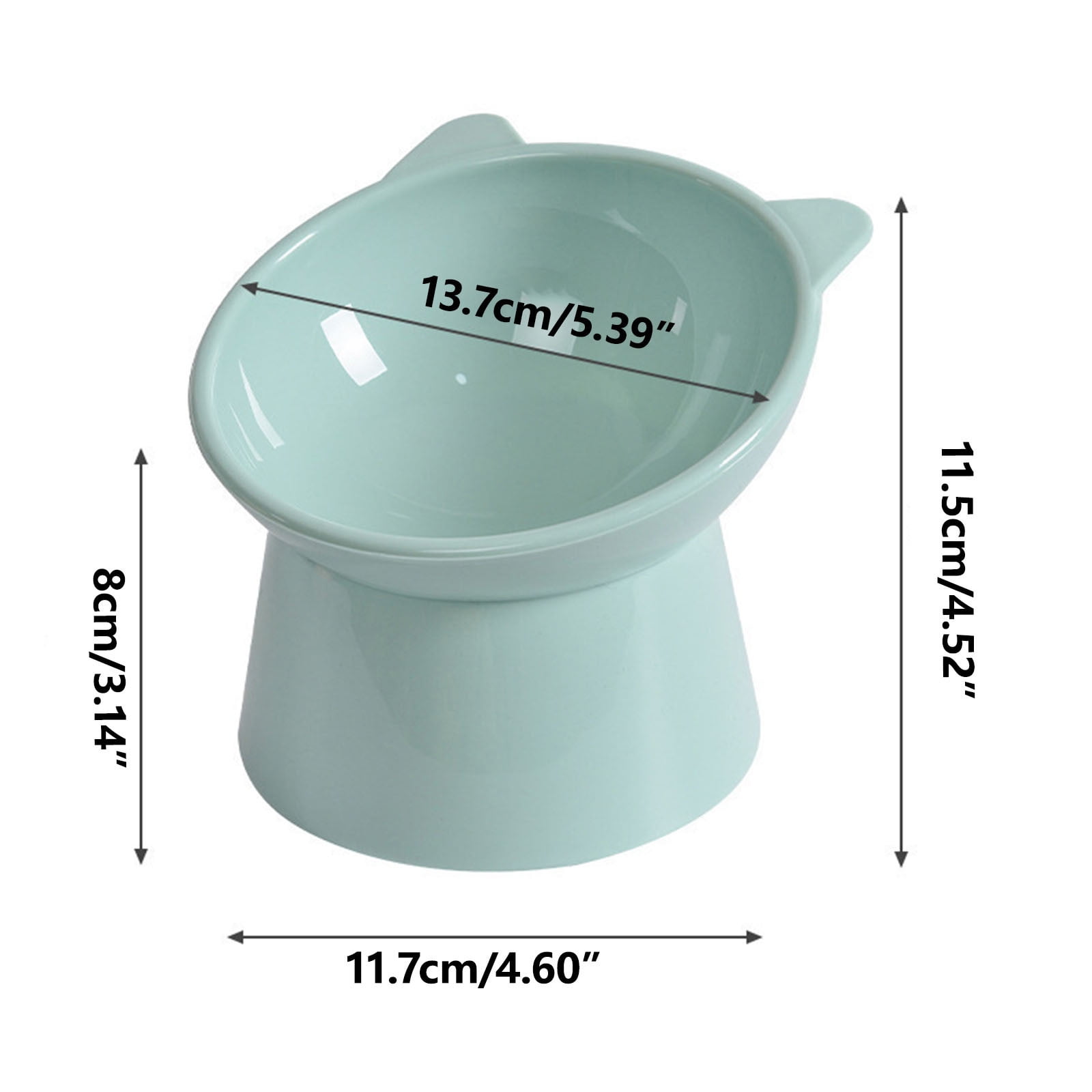 Yoloke Tilted Elevated Cat Food Bowl - Cat Bowls Whisker Friendly Anti ...