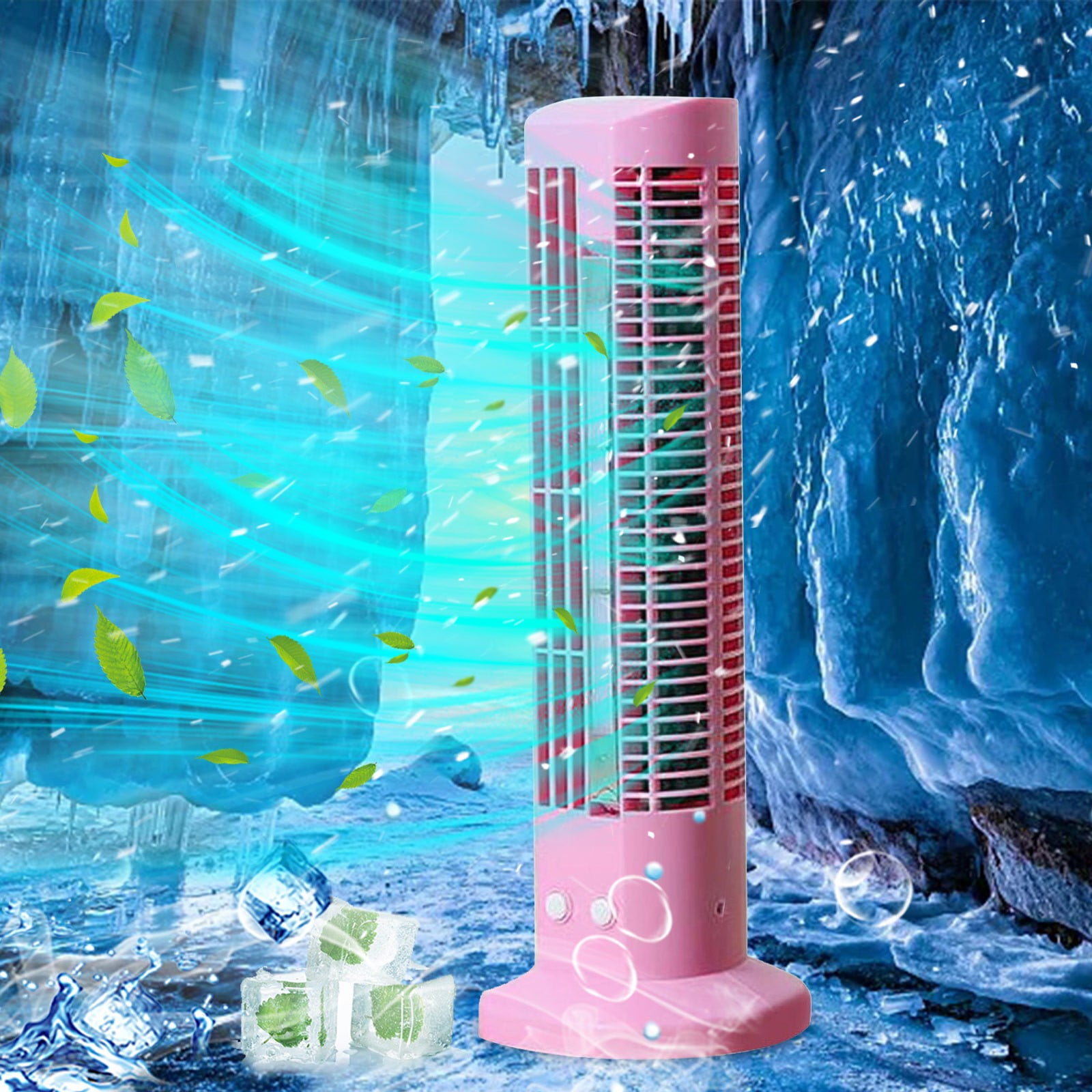 Yoloke Tower Fan with LED Light, Small Oscillating Quiet USB Desk Air ...