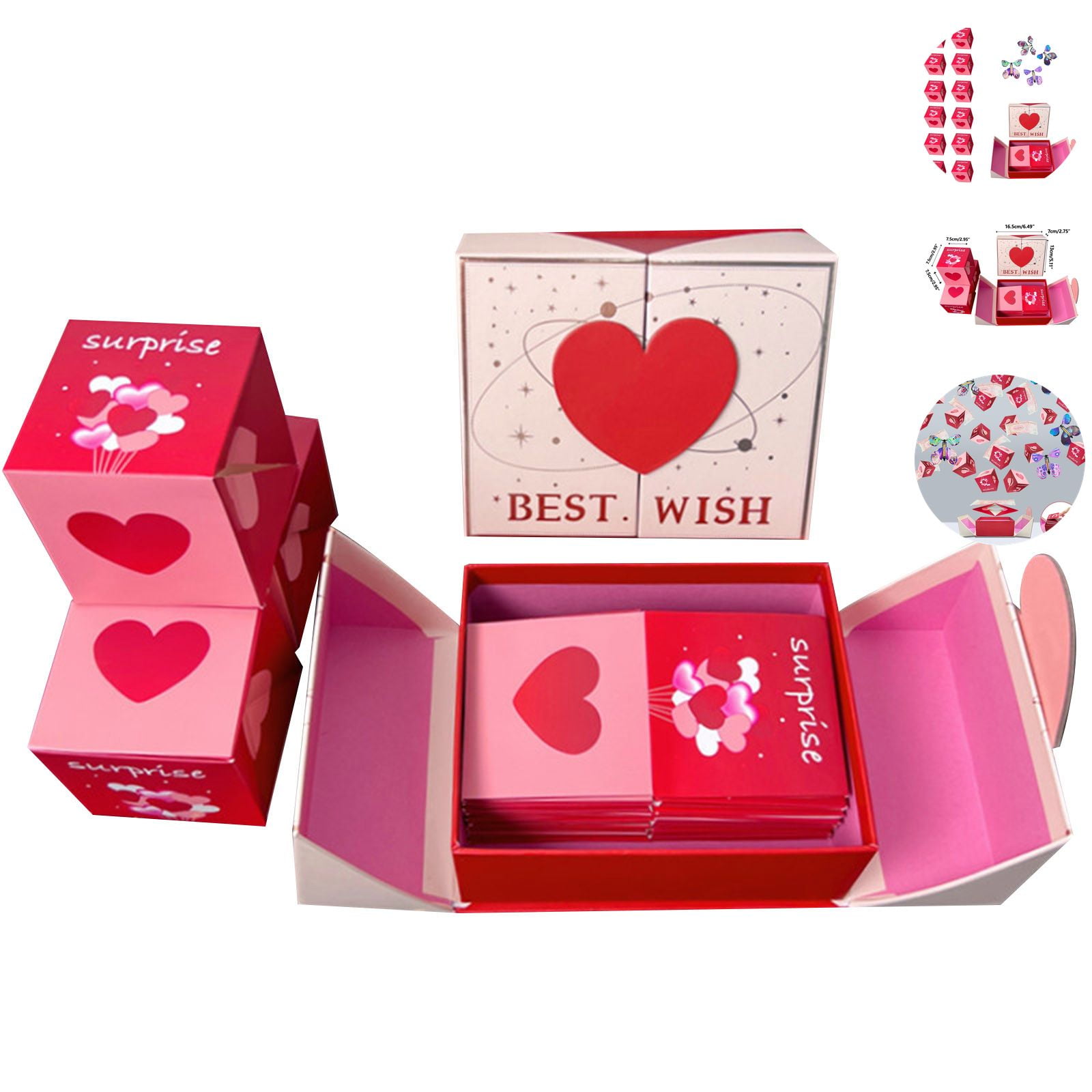 Yoloke Valentines Surprise Gift Box Explosion Box Valentines Gifts Pop ...