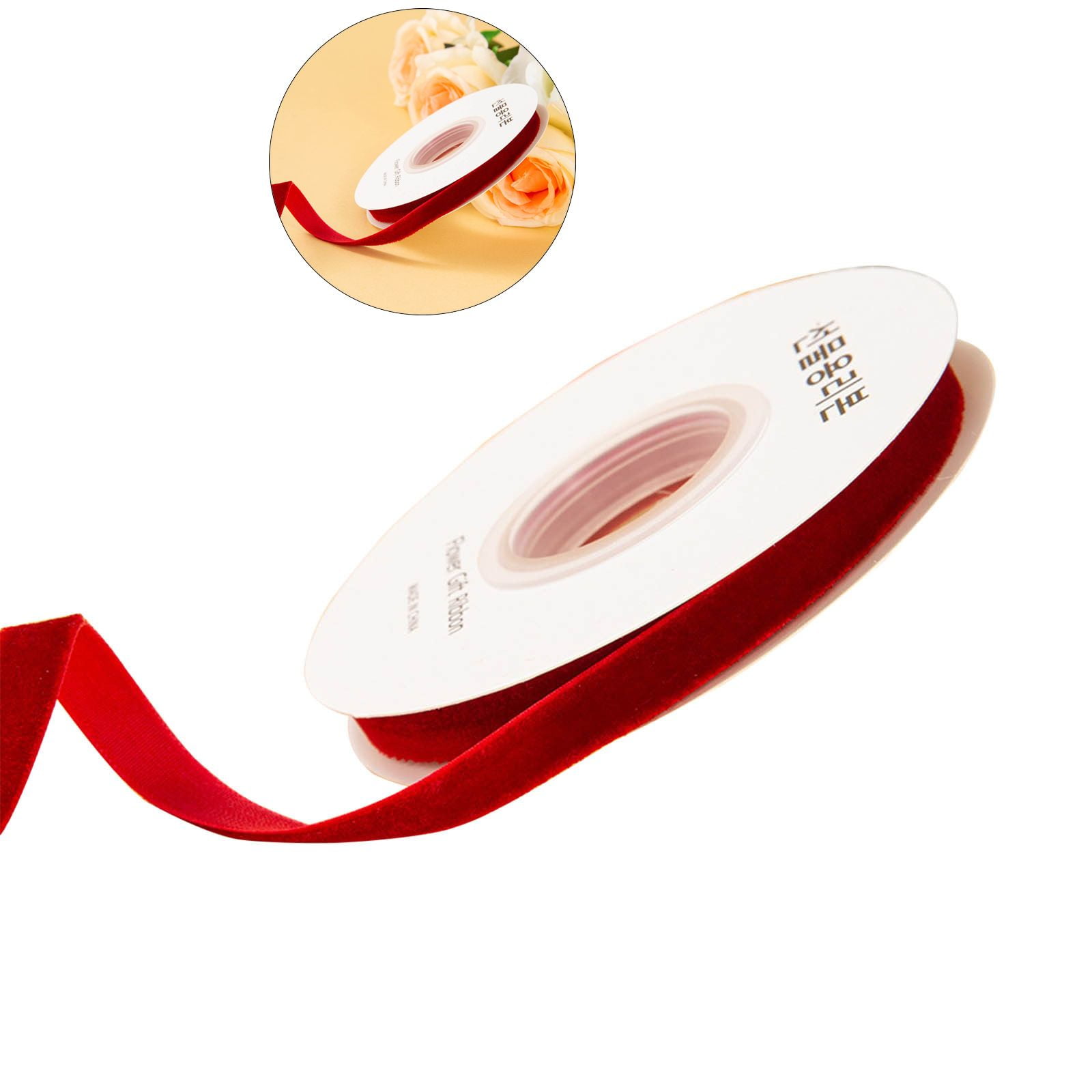 Yoloke Velvet Ribbon, Thin Velvet Ribbon for Crafts, Gift Wrapping, DIY ...