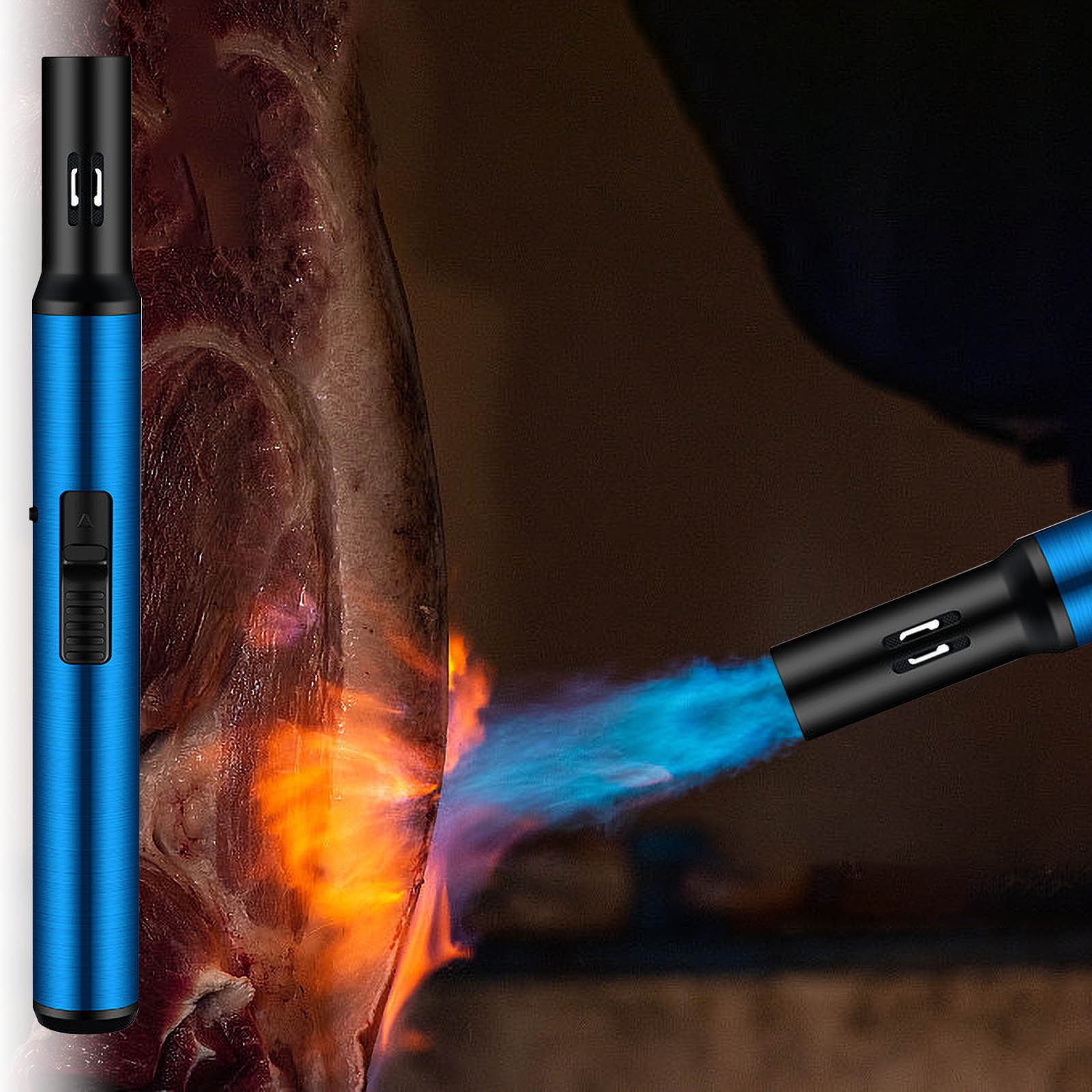 Yoloke Windproof Blue Flame Butane Torch for BBQ Baking Pen Welding ...