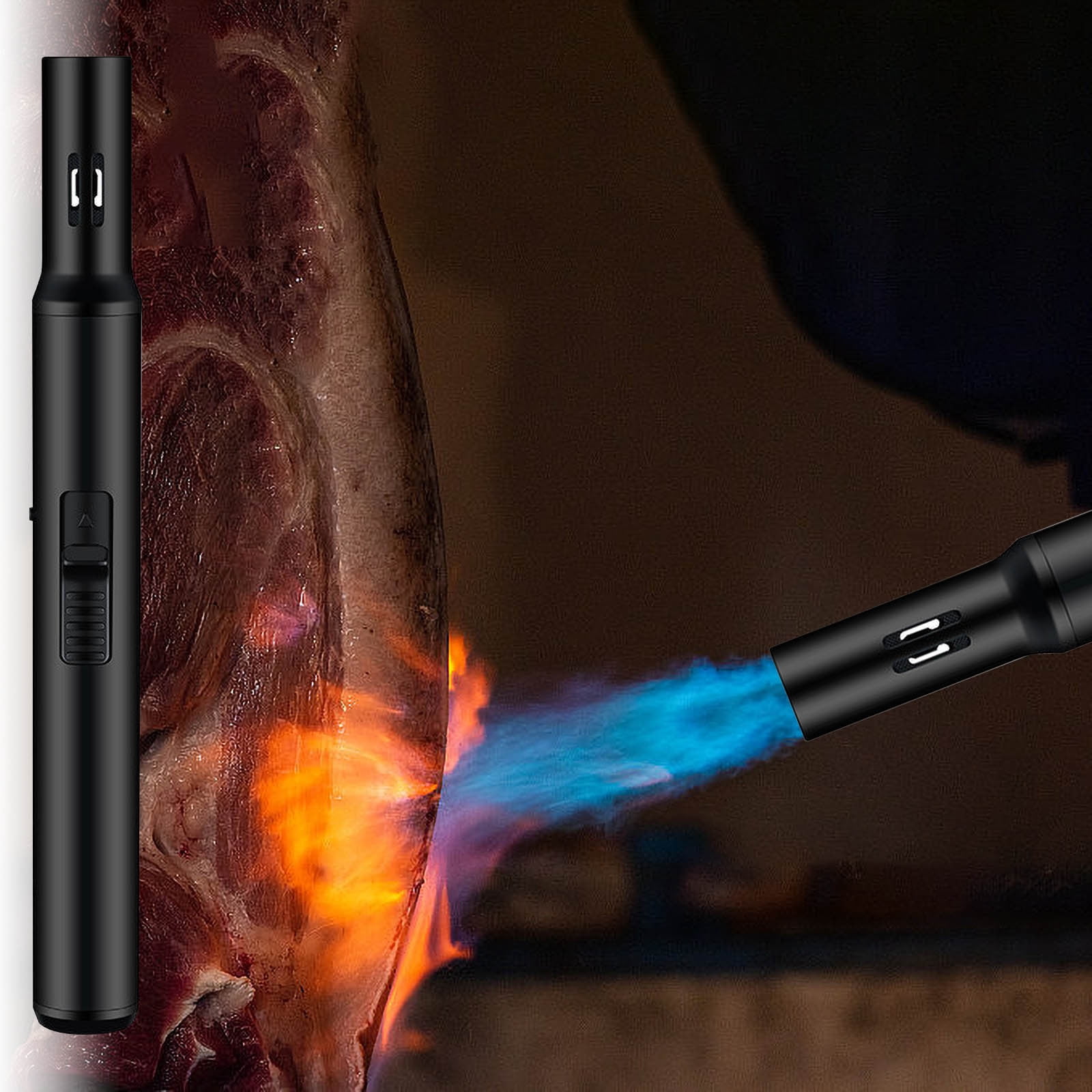 Yoloke Windproof Blue Flame Butane Torch for BBQ Baking Pen Welding ...