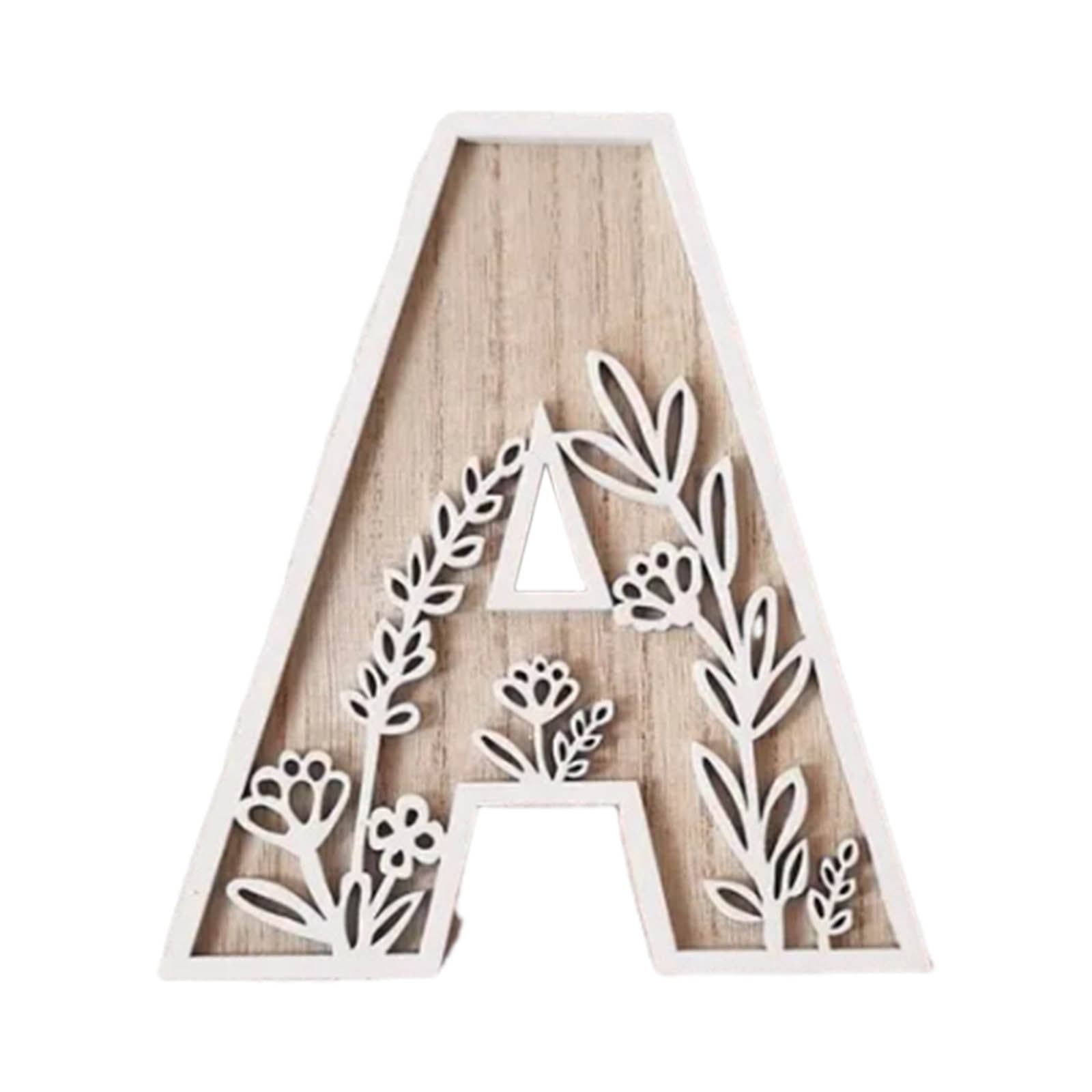 Yoloke Wooden Letters for Wall Decor, Flowered Paintable Wooden Nursery ...