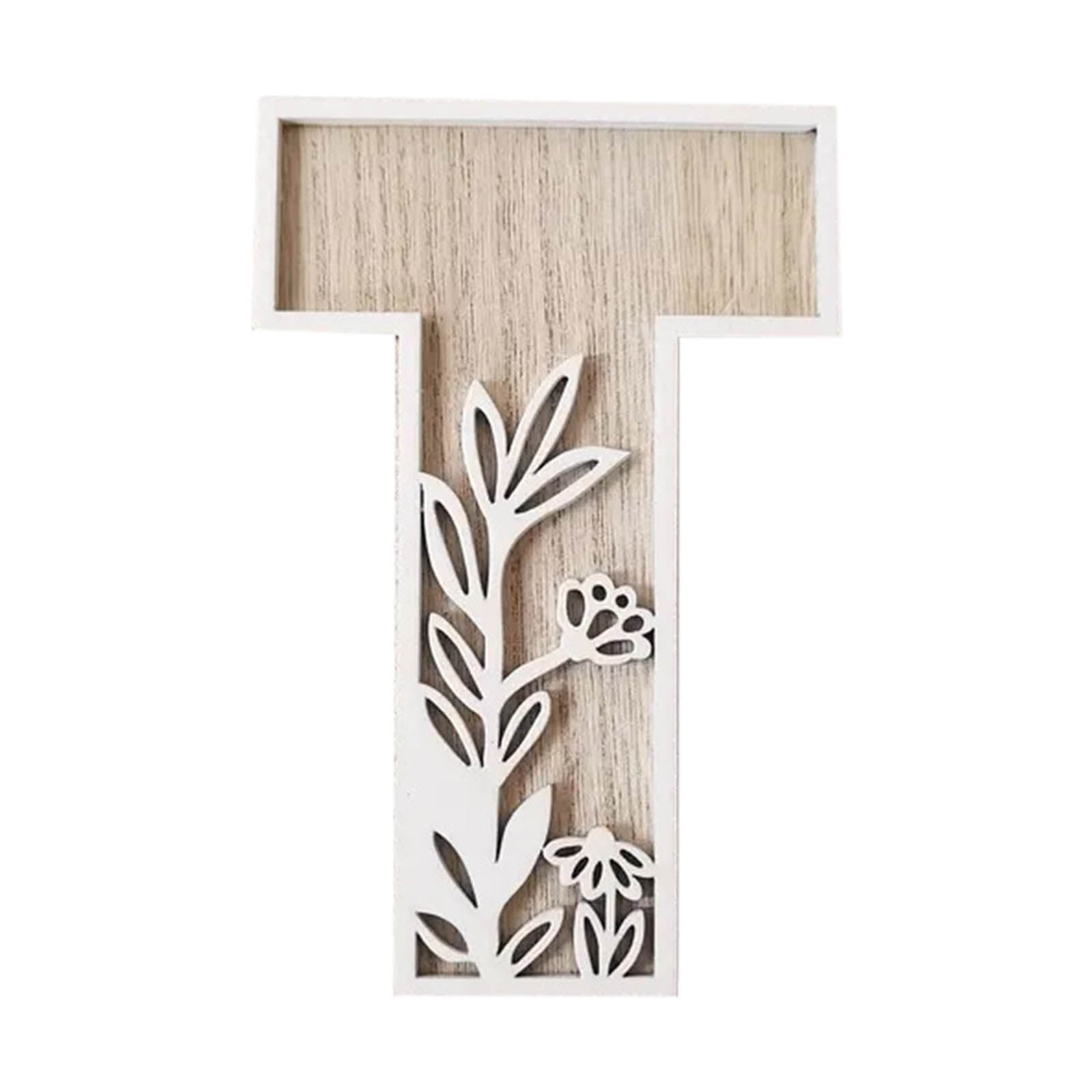 Yoloke Wooden Letters for Wall Decor, Flowered Paintable Wooden Nursery ...