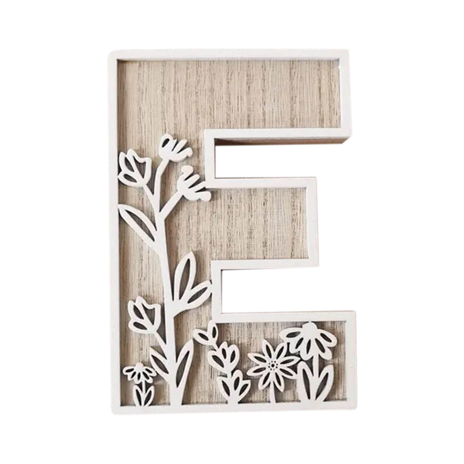 Yoloke Wooden Letters for Wall Decor, Flowered Paintable Wooden Nursery ...