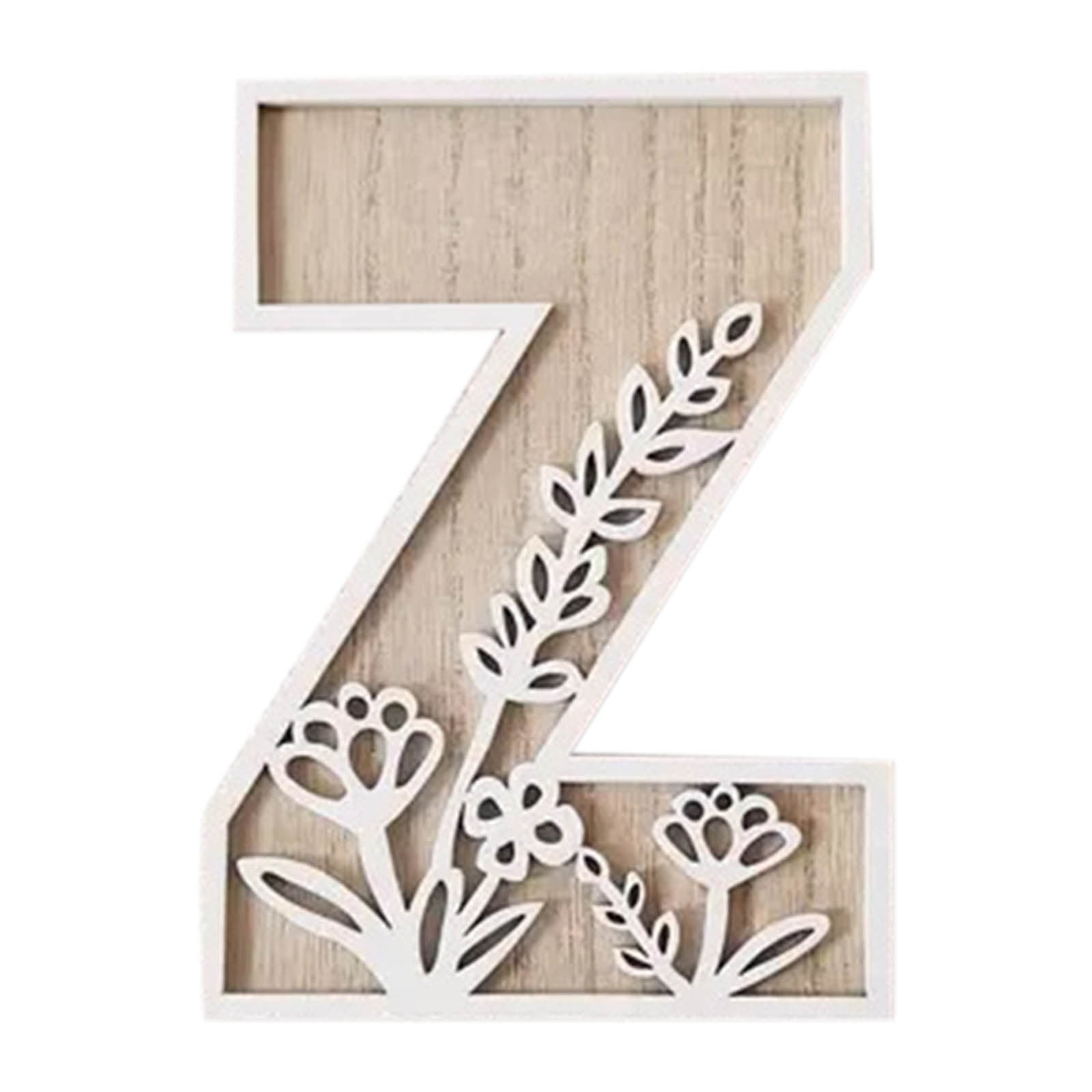 Yoloke Wooden Letters for Wall Decor, Flowered Paintable Wooden Nursery ...