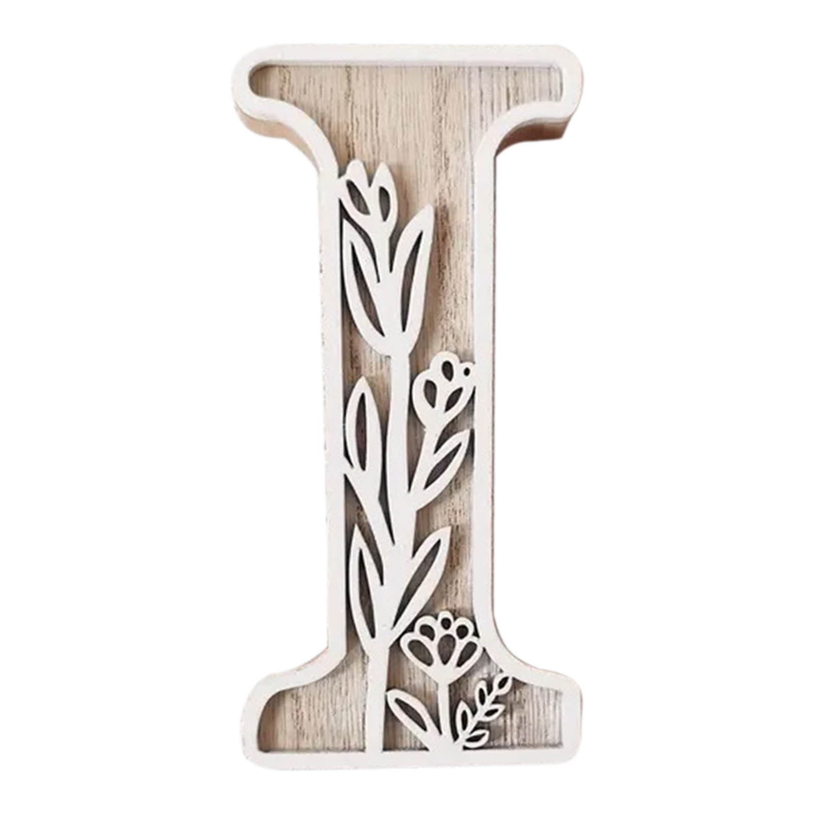 Yoloke Wooden Letters for Wall Decor, Flowered Paintable Wooden Nursery ...