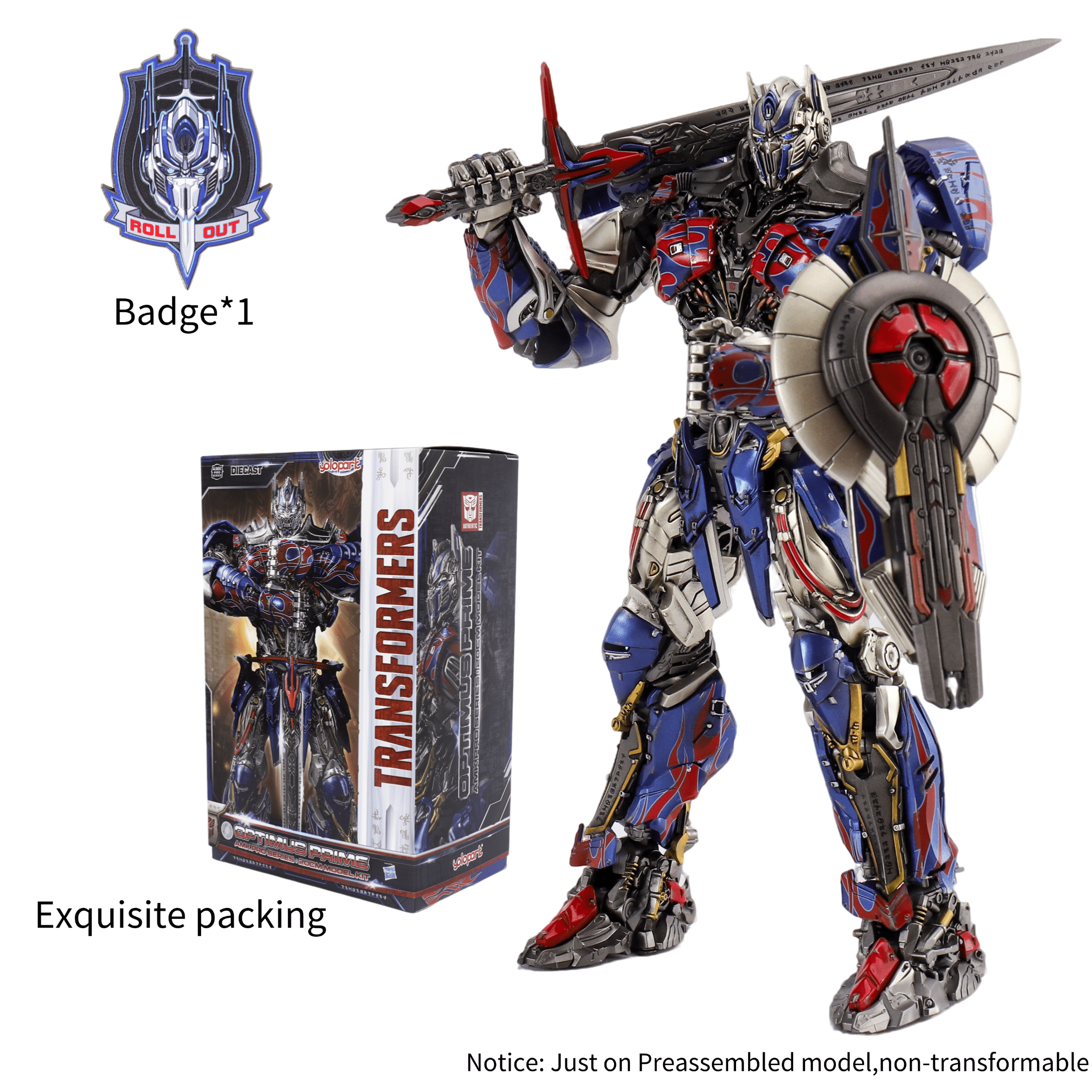 YOLOPARK Transformers The Last Knight Optimus Prime with Upgraded Weaponry Highly Articulated 7.87 Transformers Collectible Action Figure for Ages 15 No Converting Walmart