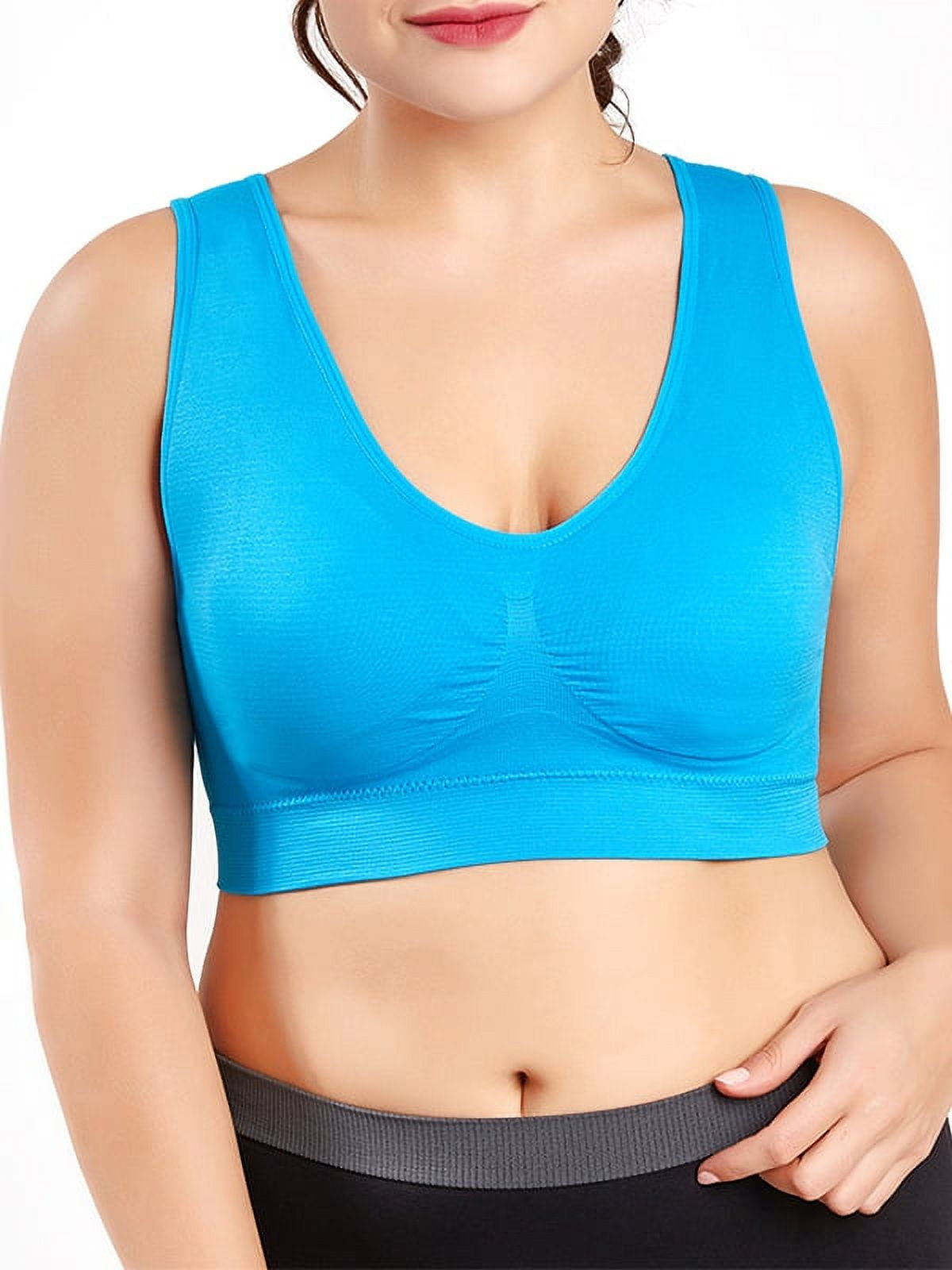 Yolossia Womens Full Coverage Padded Support Sport Yoga Bra Plus Size S-5XL - Walmart.com