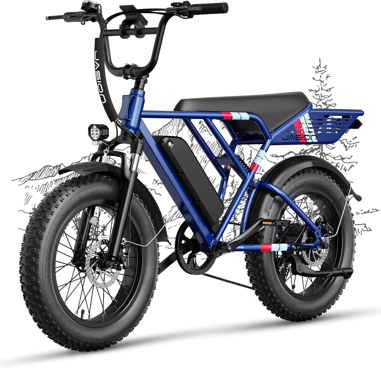 Yoloway RetroVolt Electric Bike for Adults, 1500W Moped Style Adults E Bike, 48V 13Ah Removable ...