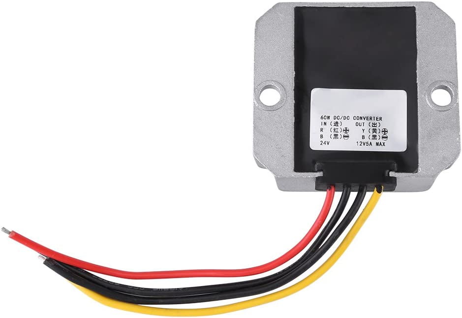 Yoluxingy Car Converter, Buck Converter 24V to 12V 5A 60W Buck Voltage Regulator Waterproof High ...