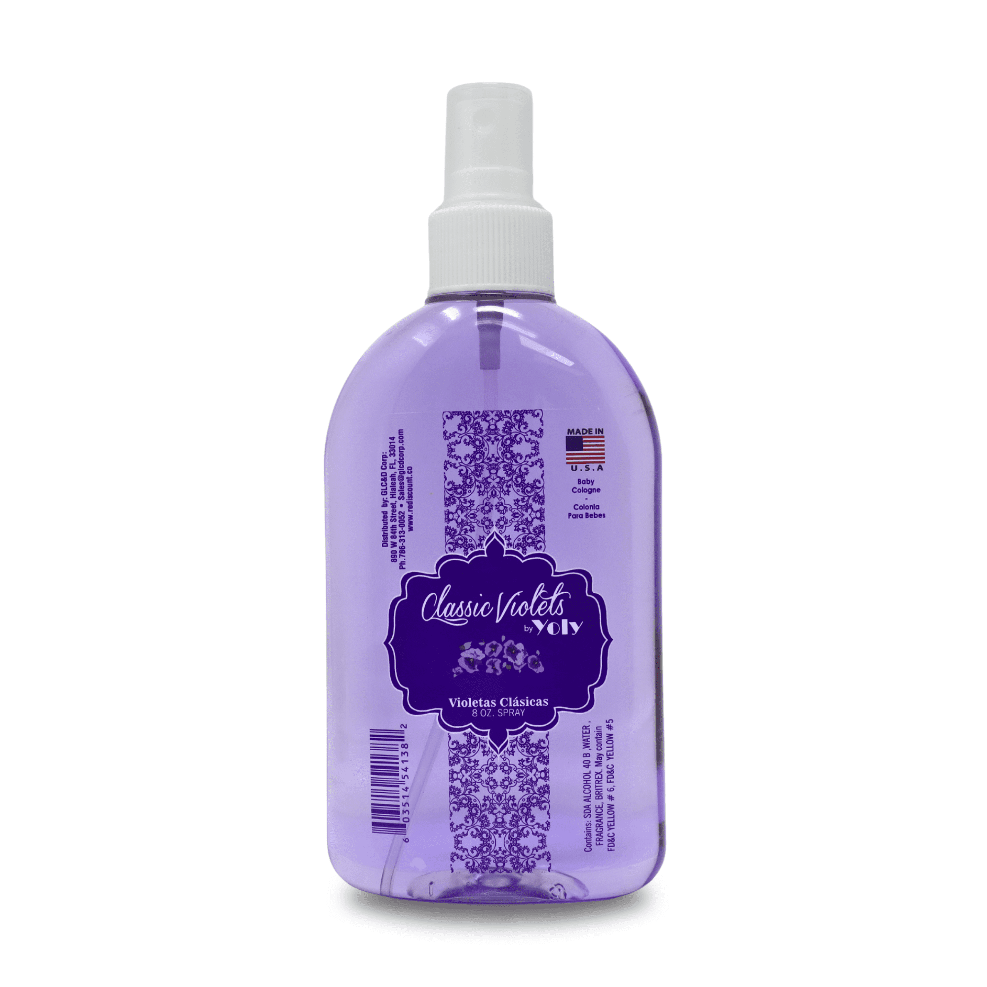 Yoly Classic Violets Spray Cologne – 8 fl oz, Soft Floral Scent ...