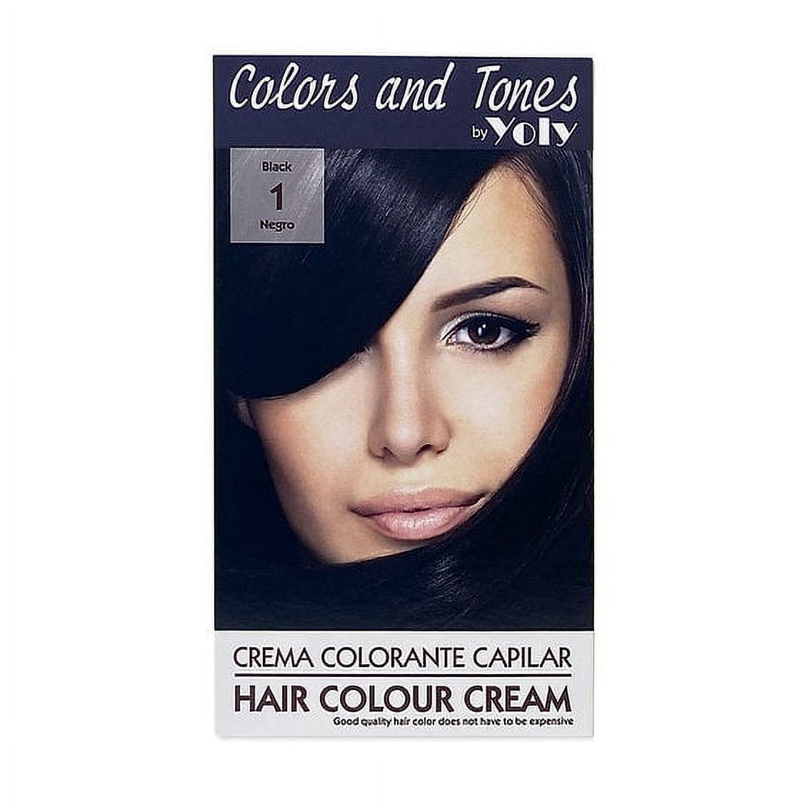 Yoly Shine Permanent Hair Color Cream 1 Black - Walmart.com