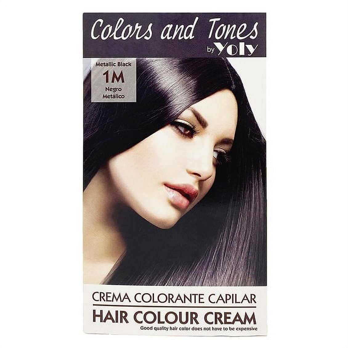 Yoly Shine Permanent Hair Color Cream 1M Metallic Black - Walmart.com