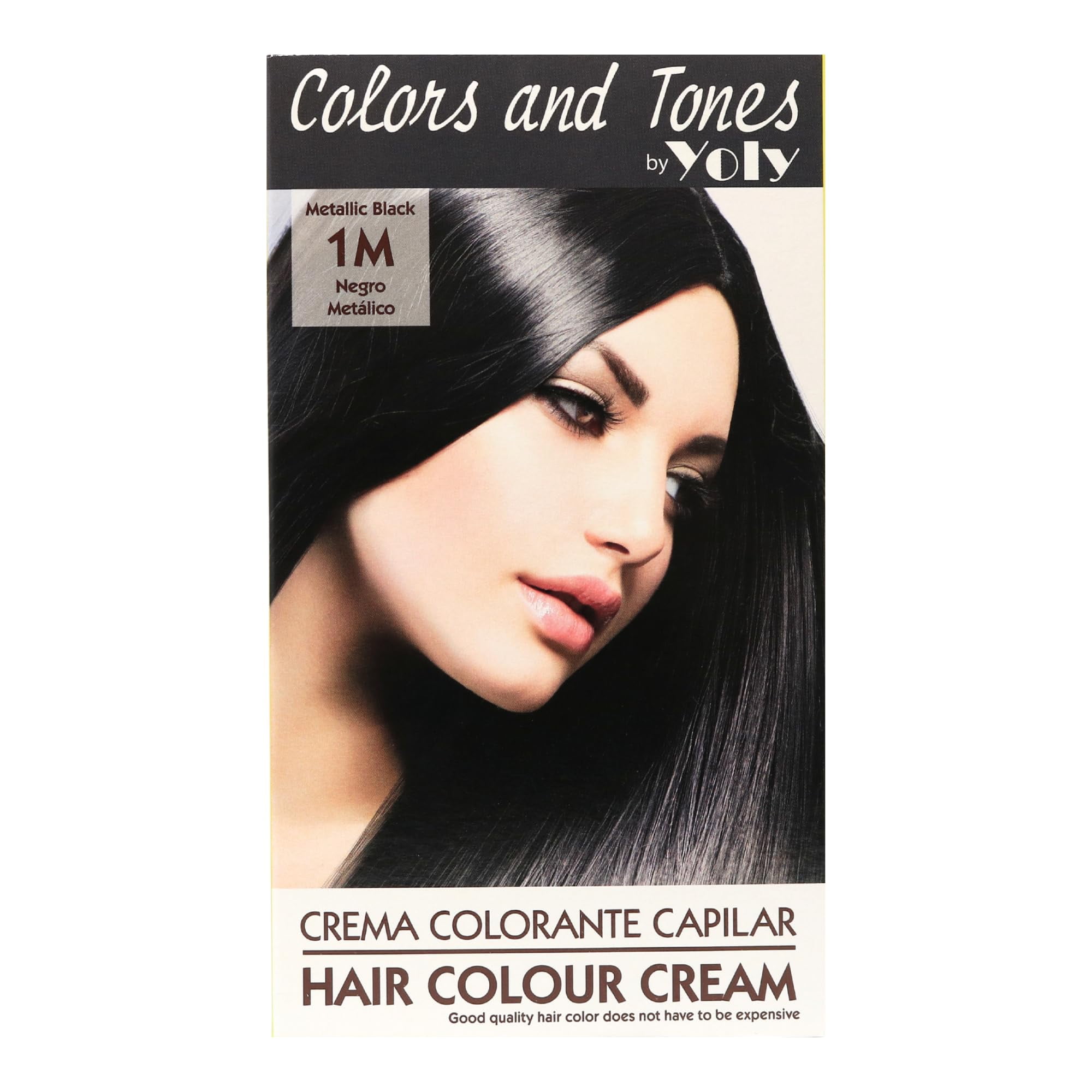 Yoly Color and Tones Permanent Hair Color Cream - 1M Metallic Black ...