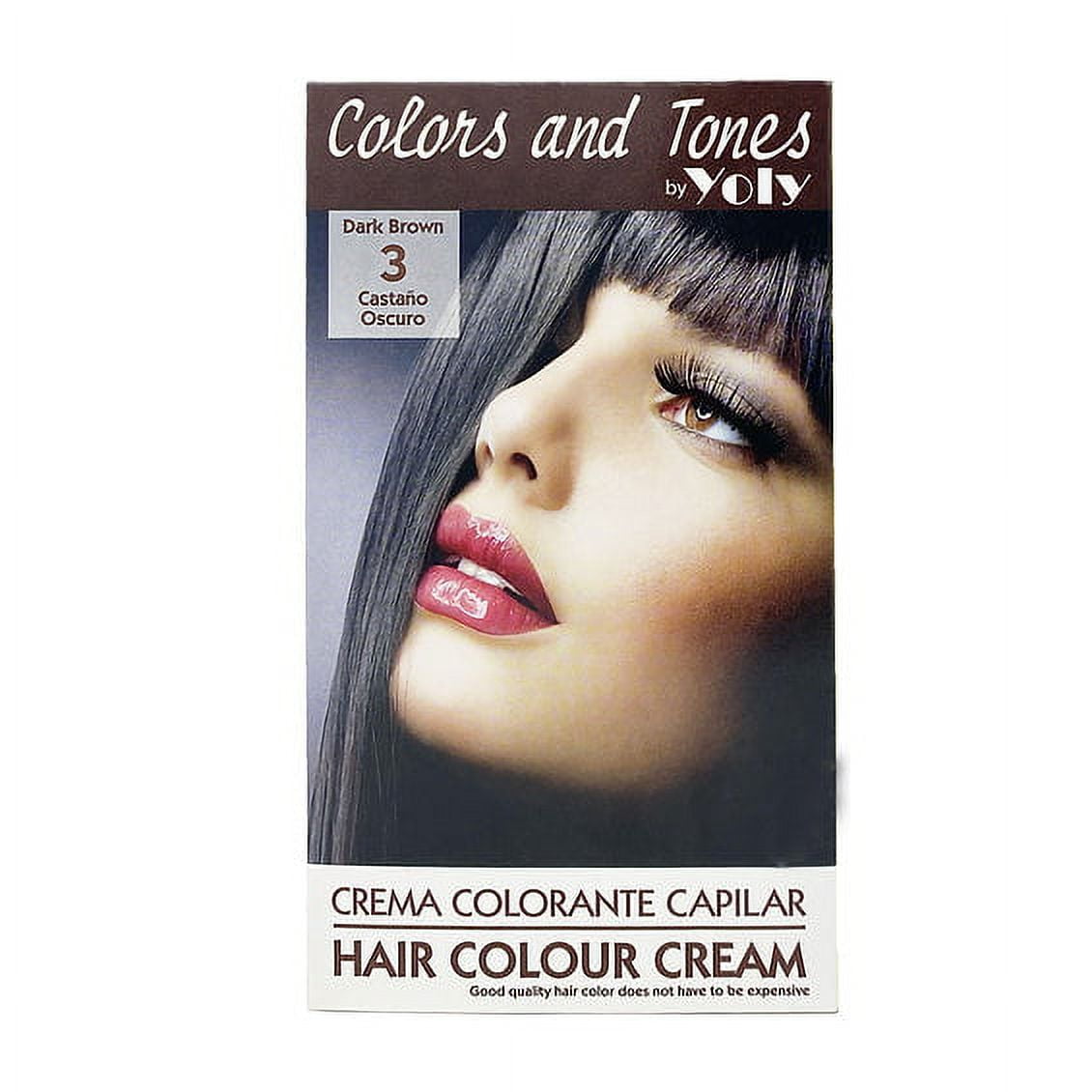 Yoly Shine Permanent Hair Color Cream 3 Dark Brown - Walmart.com