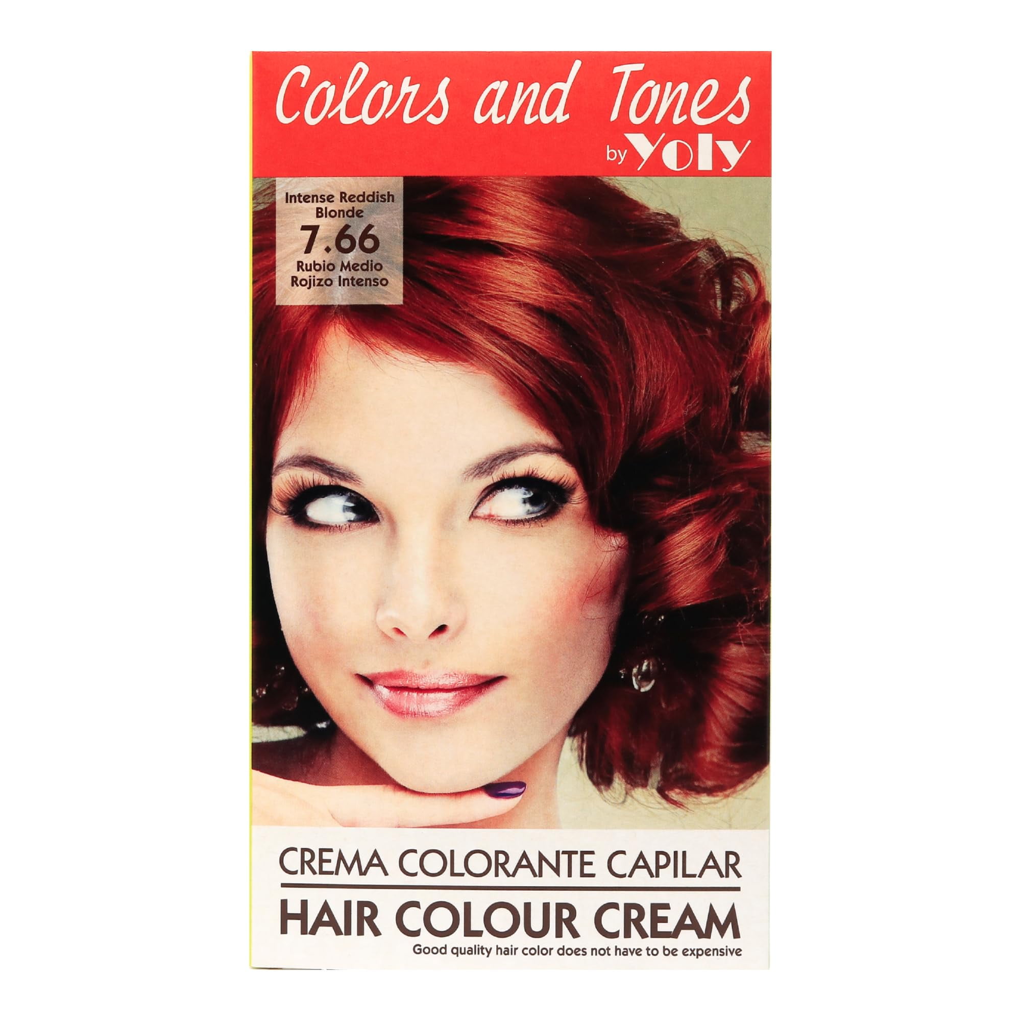 Yoly Color and Tones Permanent Hair Color Cream - 7.66 Intense Reddish ...