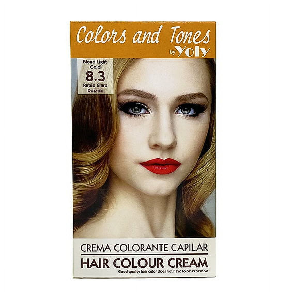 Yoly Shine Permanent Hair Color Cream 8.3 Blond Light Gold - Walmart.com