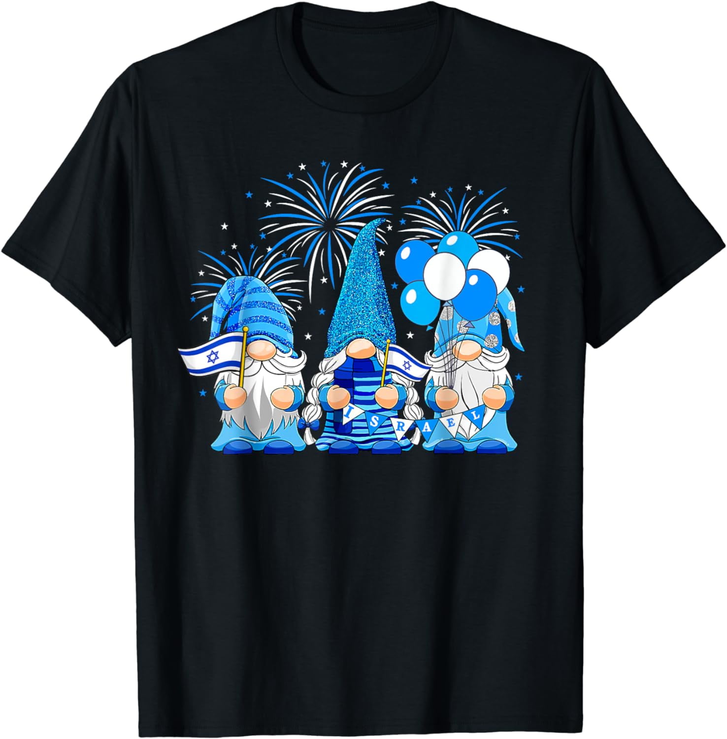 Yom Ha'atzmaut Israel Gnomes Celebrating Independence Day T-Shirt ...