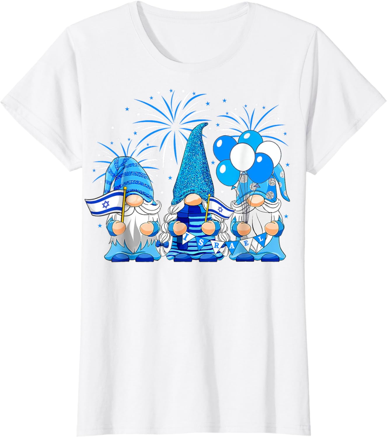 Yom Ha'atzmaut Israel Gnomes Celebrating Independence Day T-Shirt ...