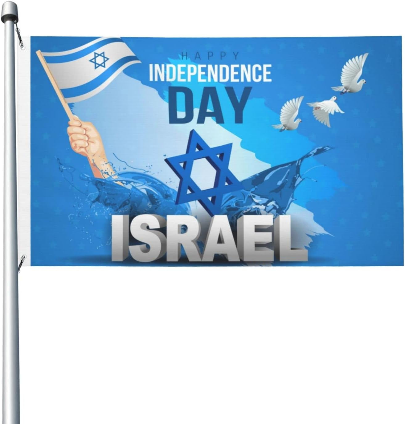 Yom Ha'atzmaut Israel Independence Day Garden Flag 3 x 5 Ft Double ...