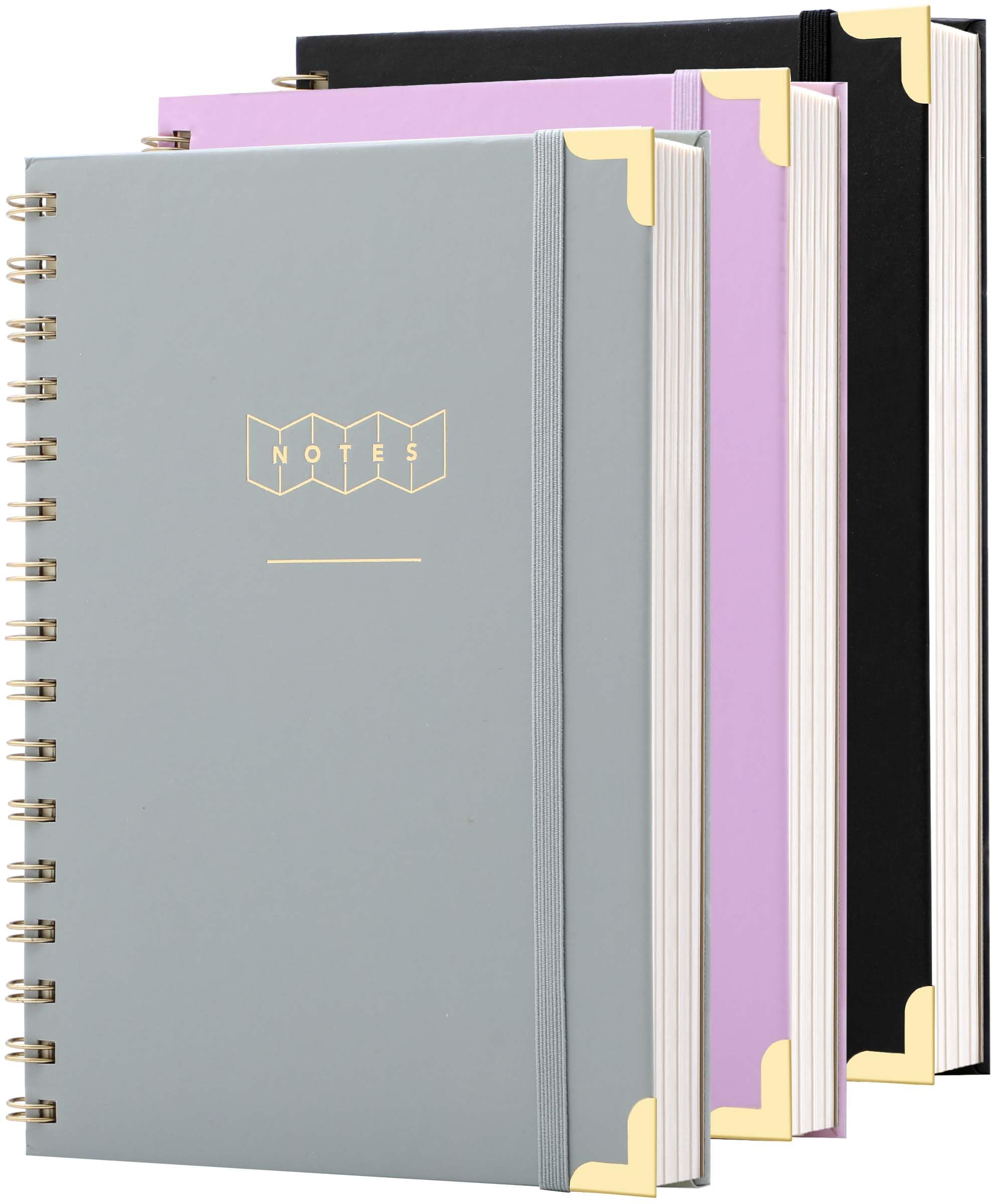 Yoment 3 Pack Hardcover Spiral Notebook College Ruled Notebook Journal ...