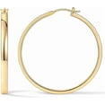 Yomhary 40mm Flatted Gold Hoop Earrings for Women 14K Real Gold Plated ...