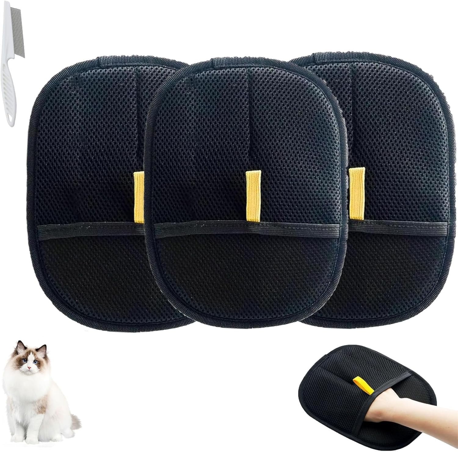 Yomi Pet Hair Remover Glove, Electrostatic Pet Hair Removal Gloves ...