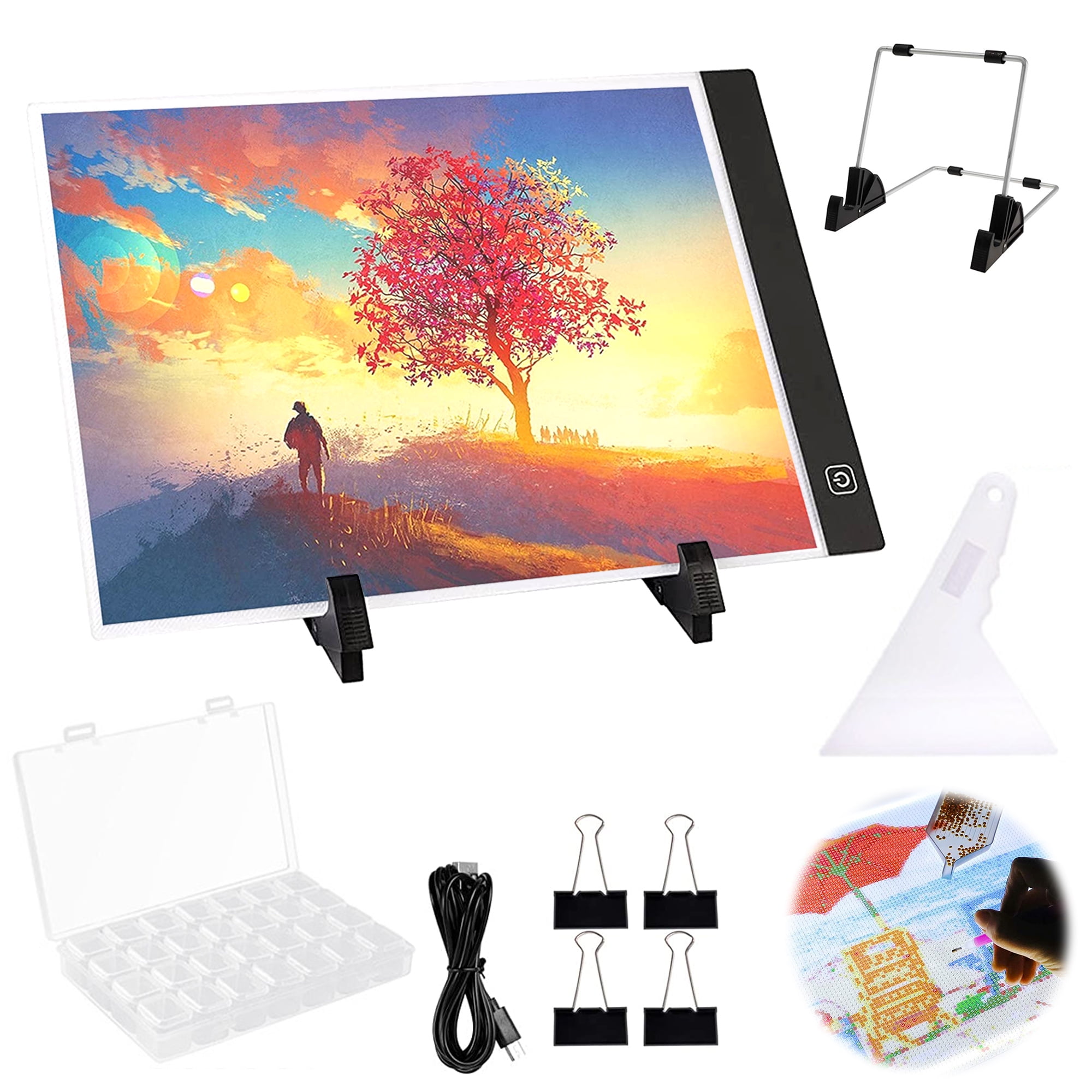 Yomiie A4 LED Light Pad Kit for Diamond Painting, Adjustable Brightness ...