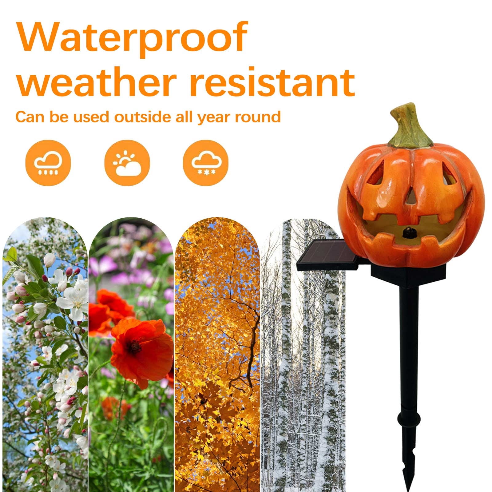 Yomikausa Solar Outdoor Garden Halloween Lantern, Resin Ghost Festival ...