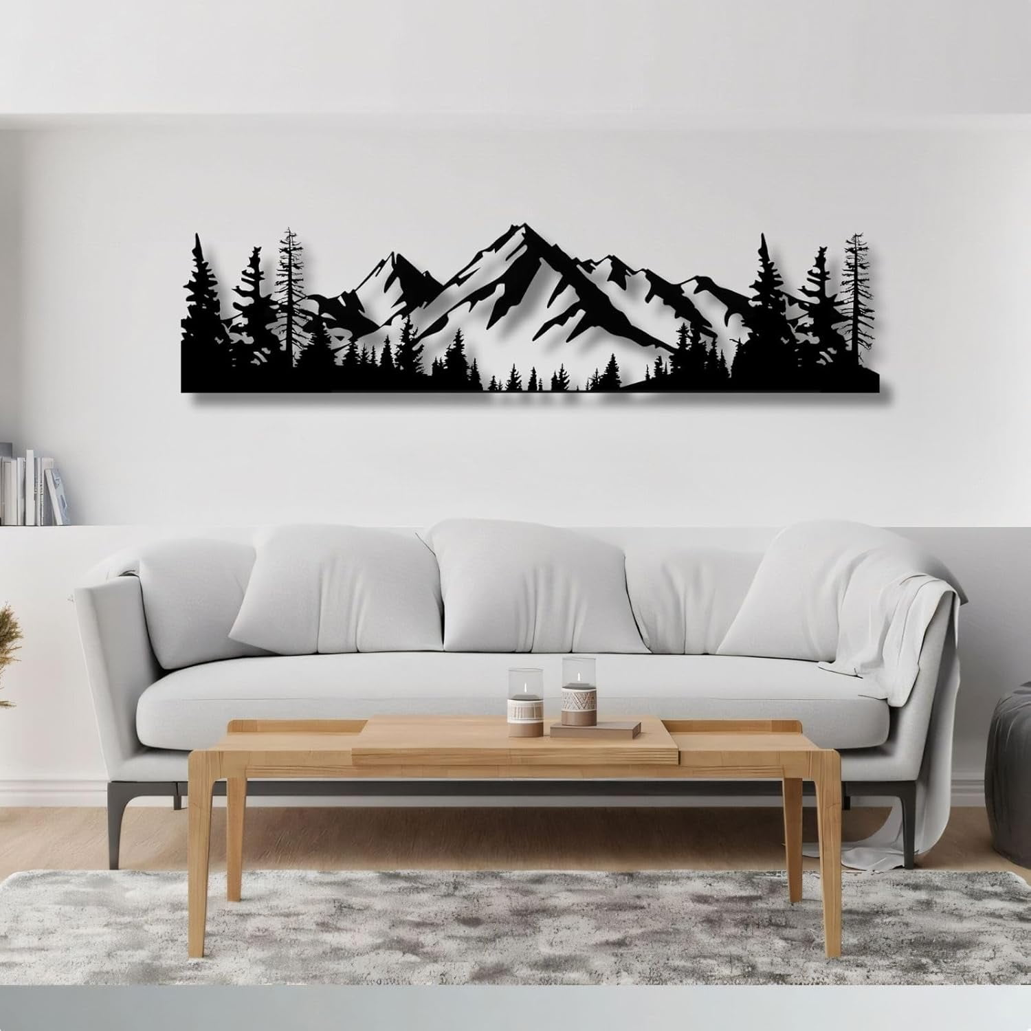 Yomleak Metal Mountain Wall Art,Mountains Wall Art,Metal Wall Art ...