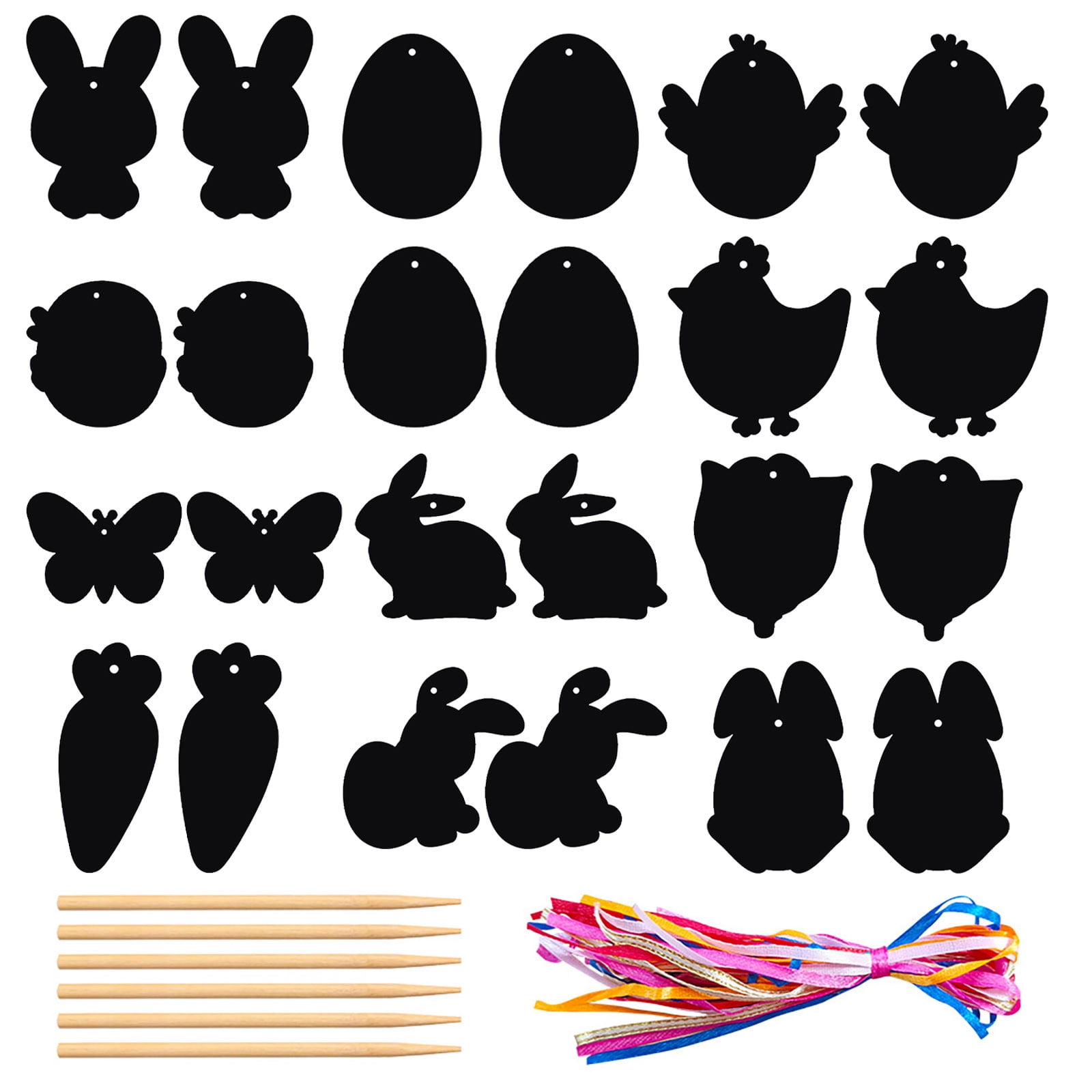 Yoncen 24PCS Easter Crafts For Kids Color Easter Egg Ornaments ...