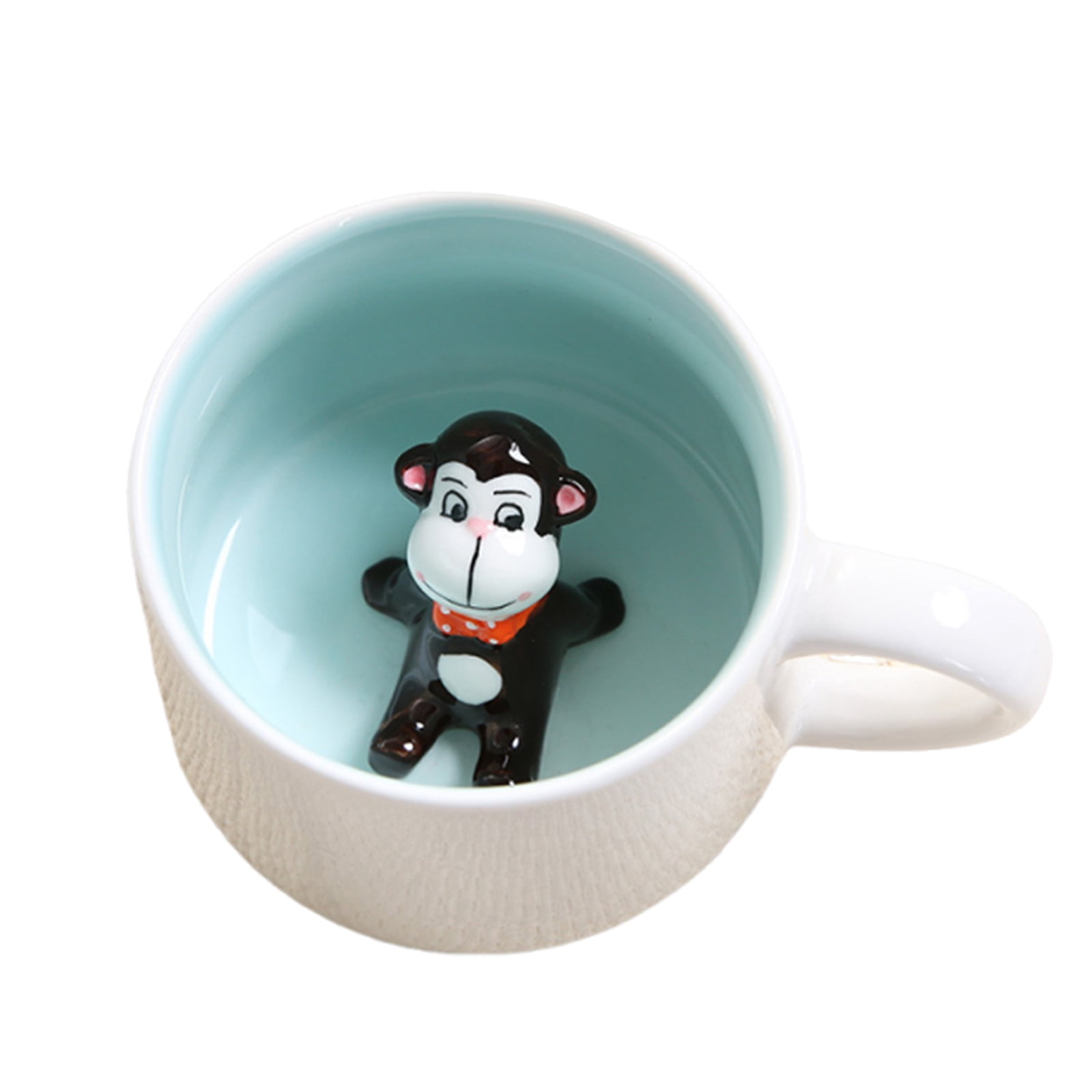 Yoncen Animal Ceramic Cup Hidden 3D Animal Inside Mug, Cute Cartoon ...