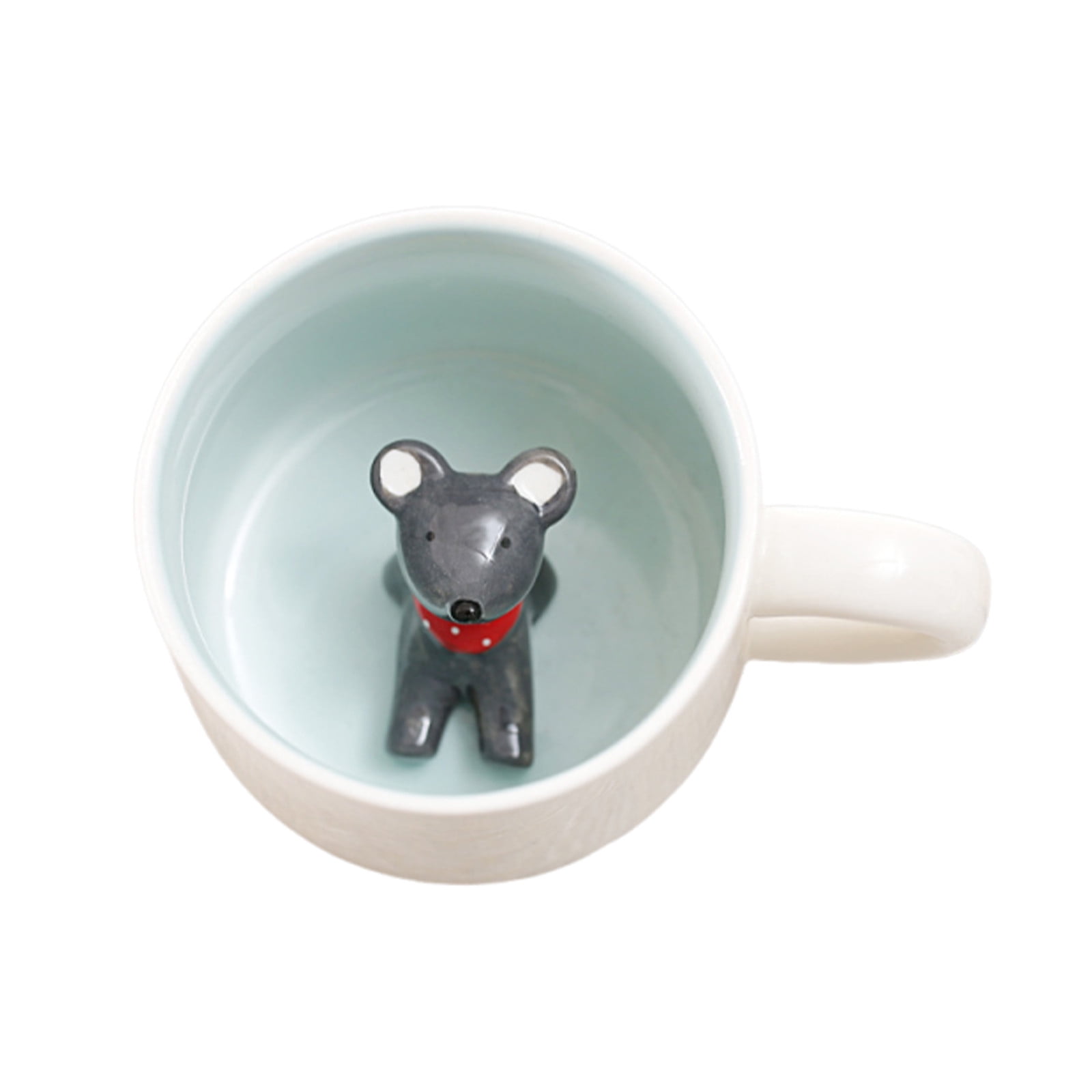 Yoncen Animal Ceramic Cup Hidden 3D Animal Inside Mug, Cute Cartoon ...