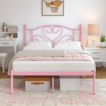 Yoneston 12” Full Size Heavy Duty Metal Platform Bed Frame with Love ...